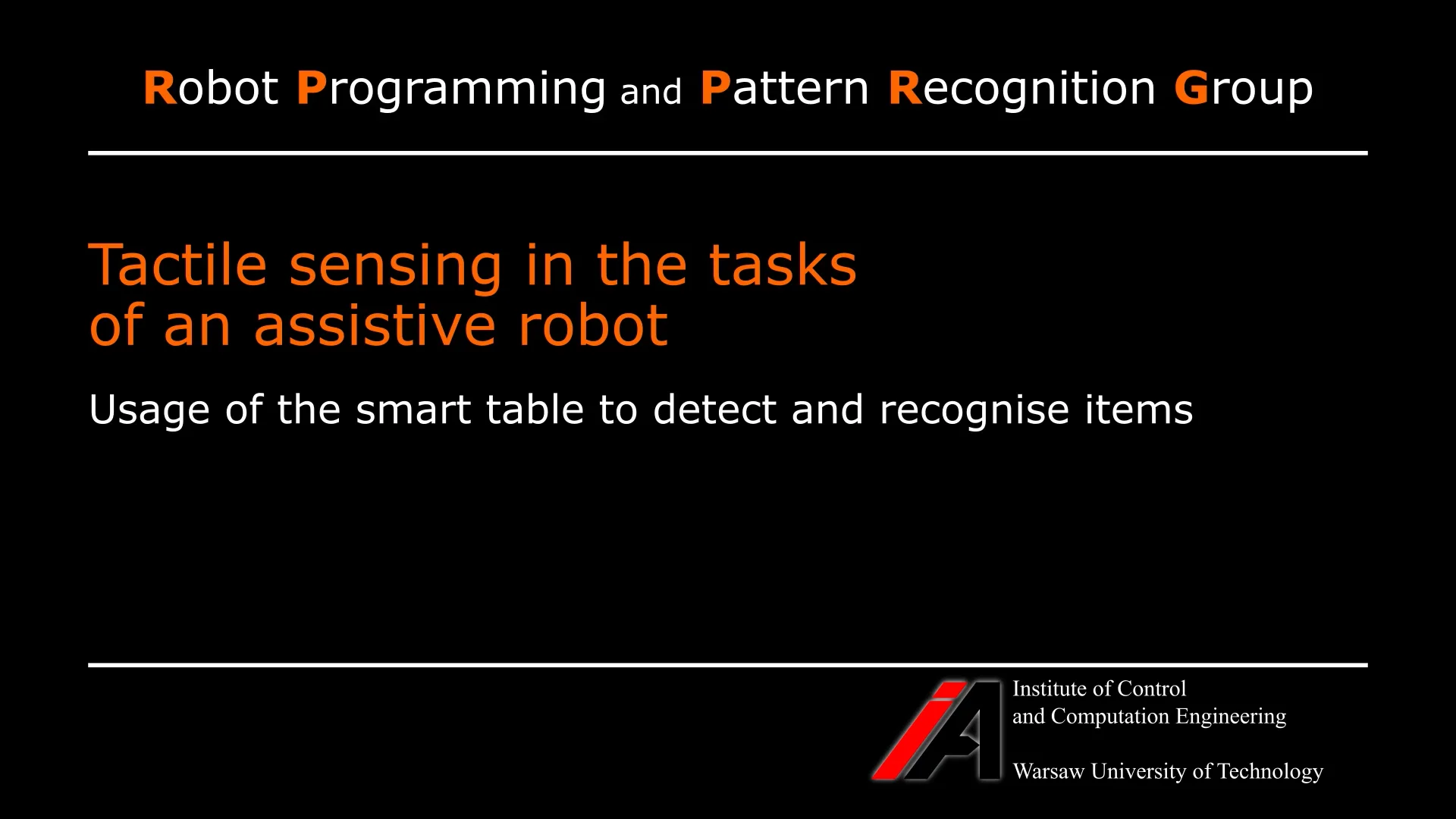 Tactile sensing table in the tasks of an assistive robot on Vimeo