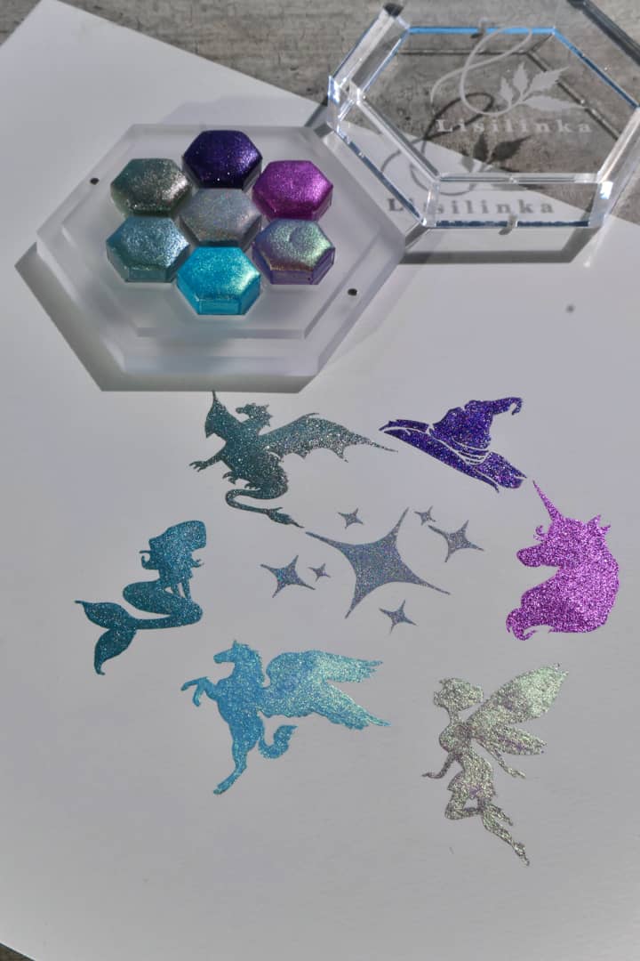 Swatching Lisilinka "Once upon a time" - metallic watercolor set on Vimeo