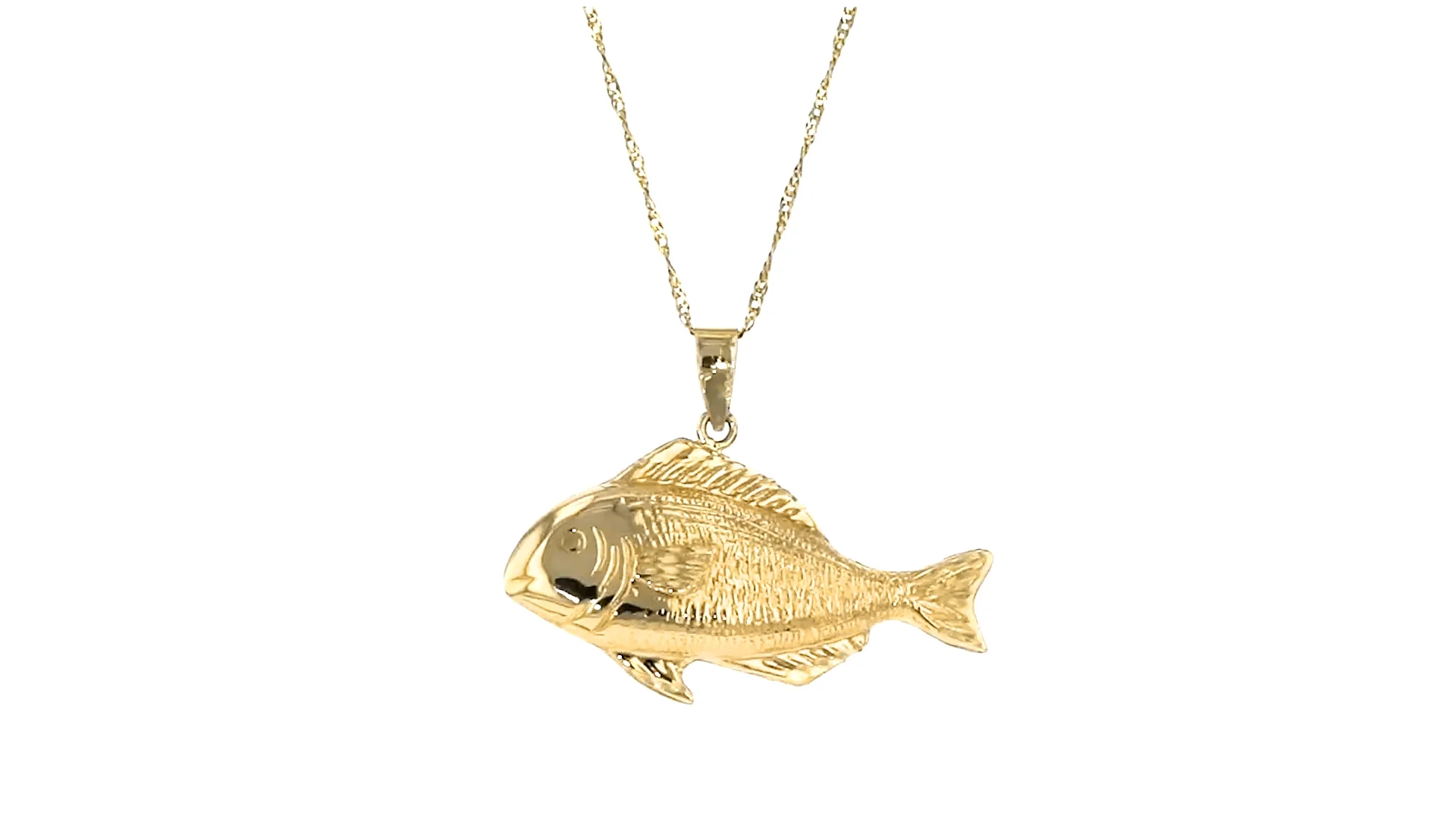 Italian 14kt Yellow Gold Fish Pendant on Vimeo