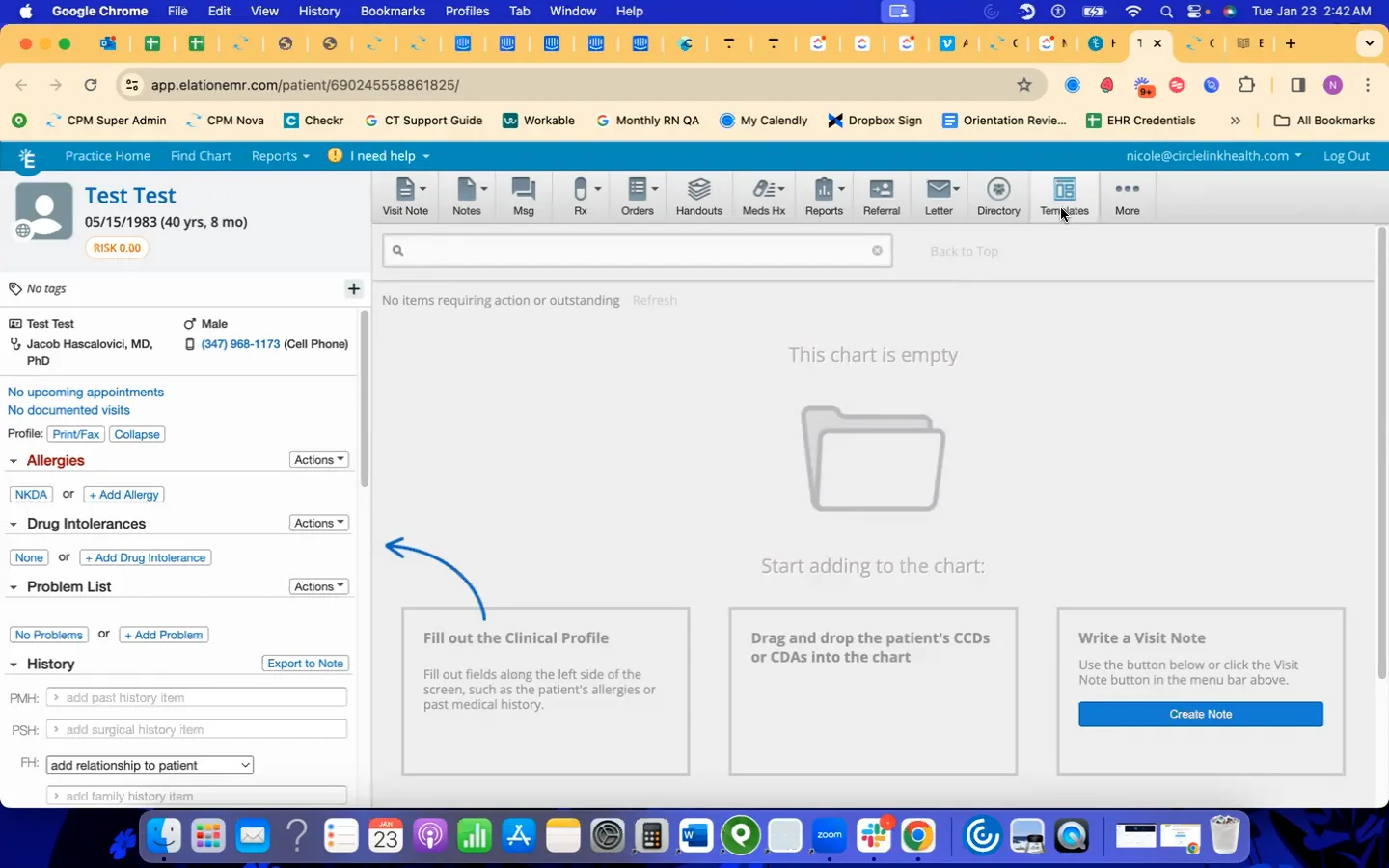 Accessing RTM Template First Call