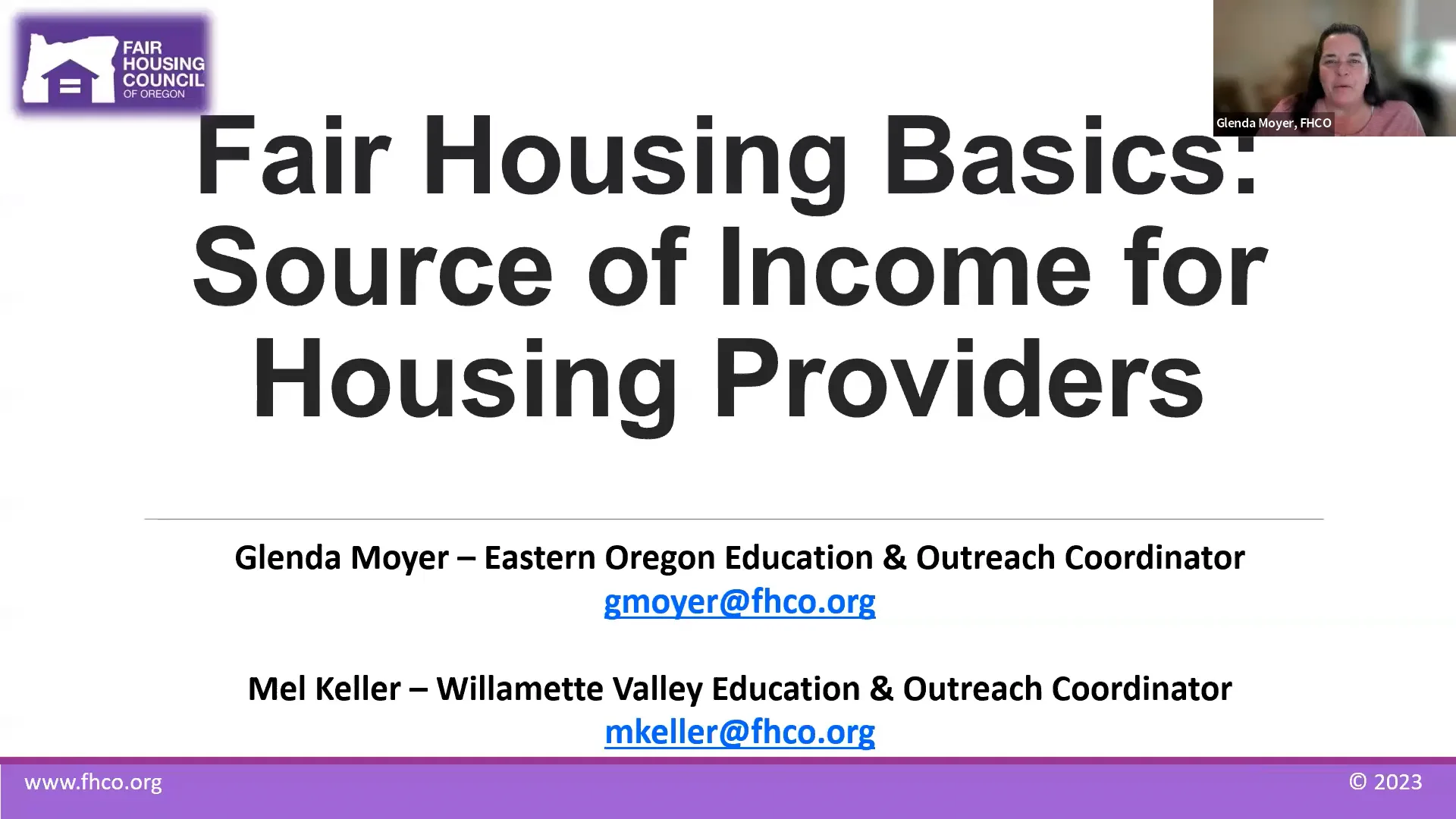 Training: Fair Housing Basics and Source of Income for Housing ...