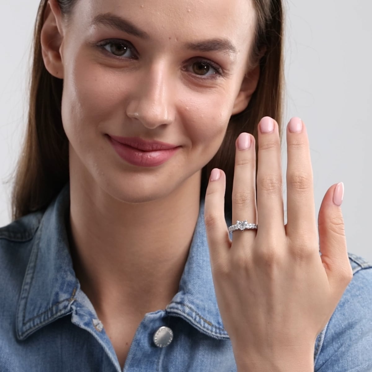 3 ctw Heart Lab Grown Diamond Engagement Ring with Split Prong Side ...