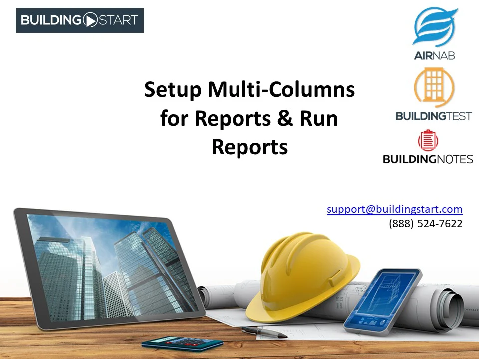Setup Multi-Column Report and Run Report in Building Start on Vimeo