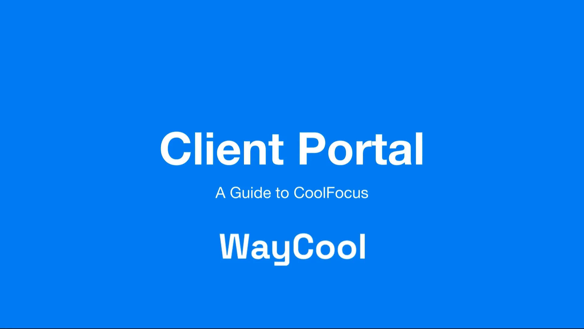 Client Portal Tutorial
