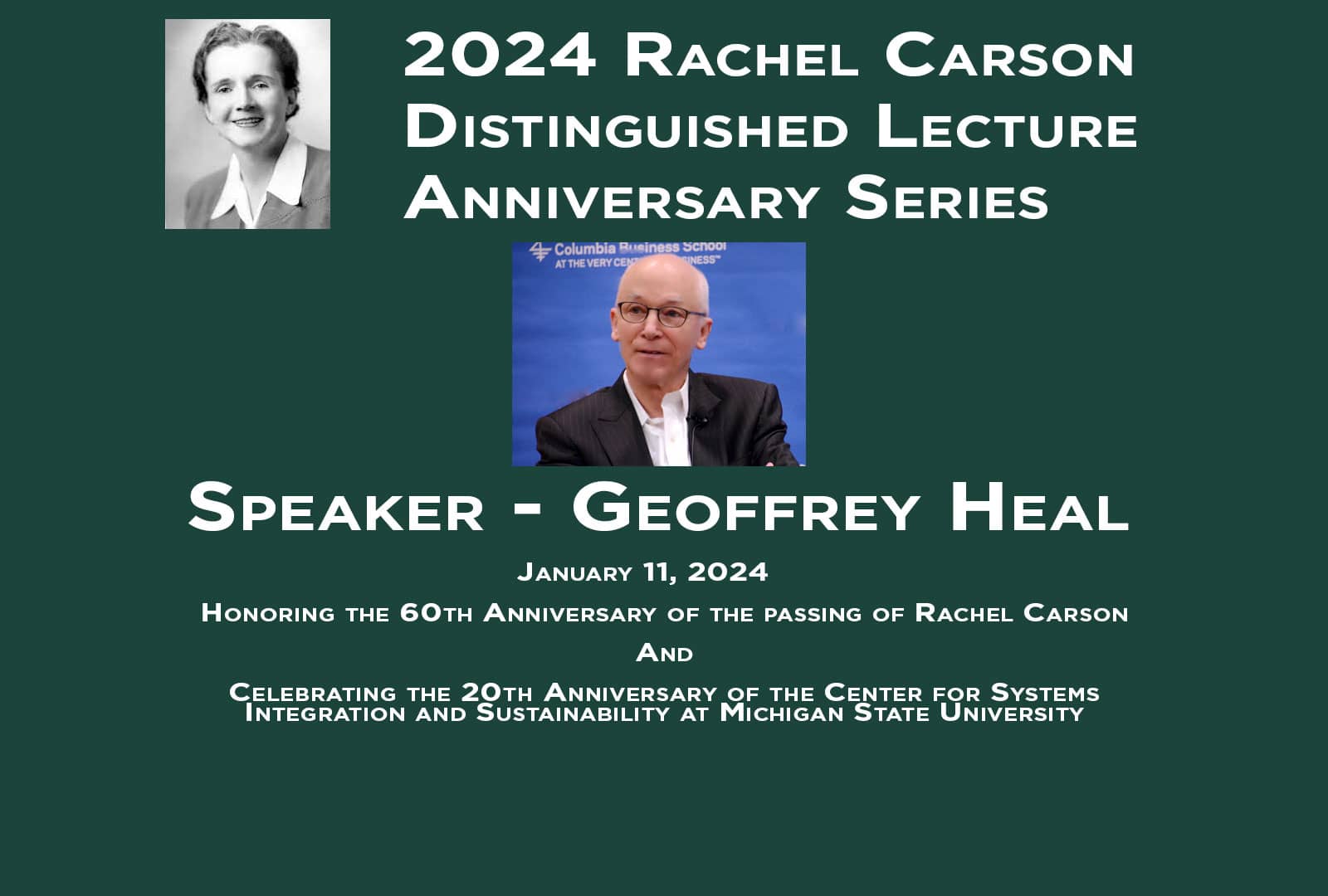 Rachel Carson Distinguished Lecture - Geoffrey Heal on Vimeo