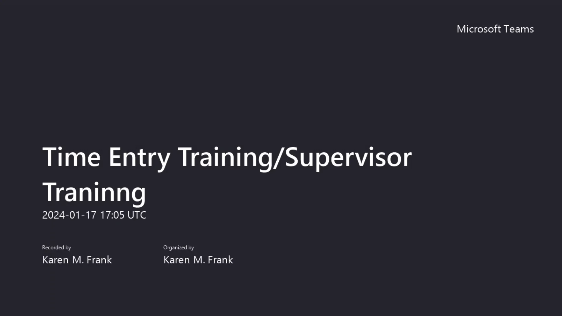 Time Entry Training on Vimeo