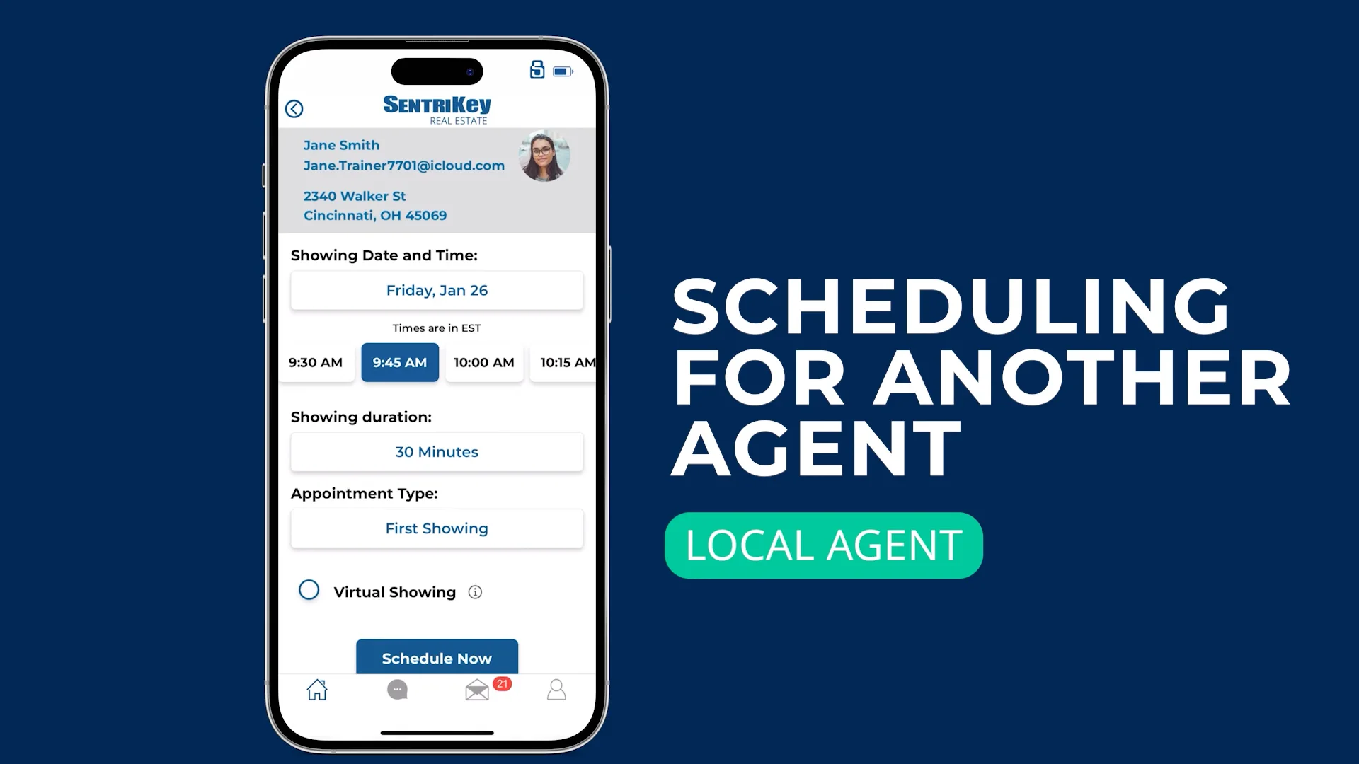 Scheduling For Another Agent (Mobile) | SentriKey Showing Service® on Vimeo