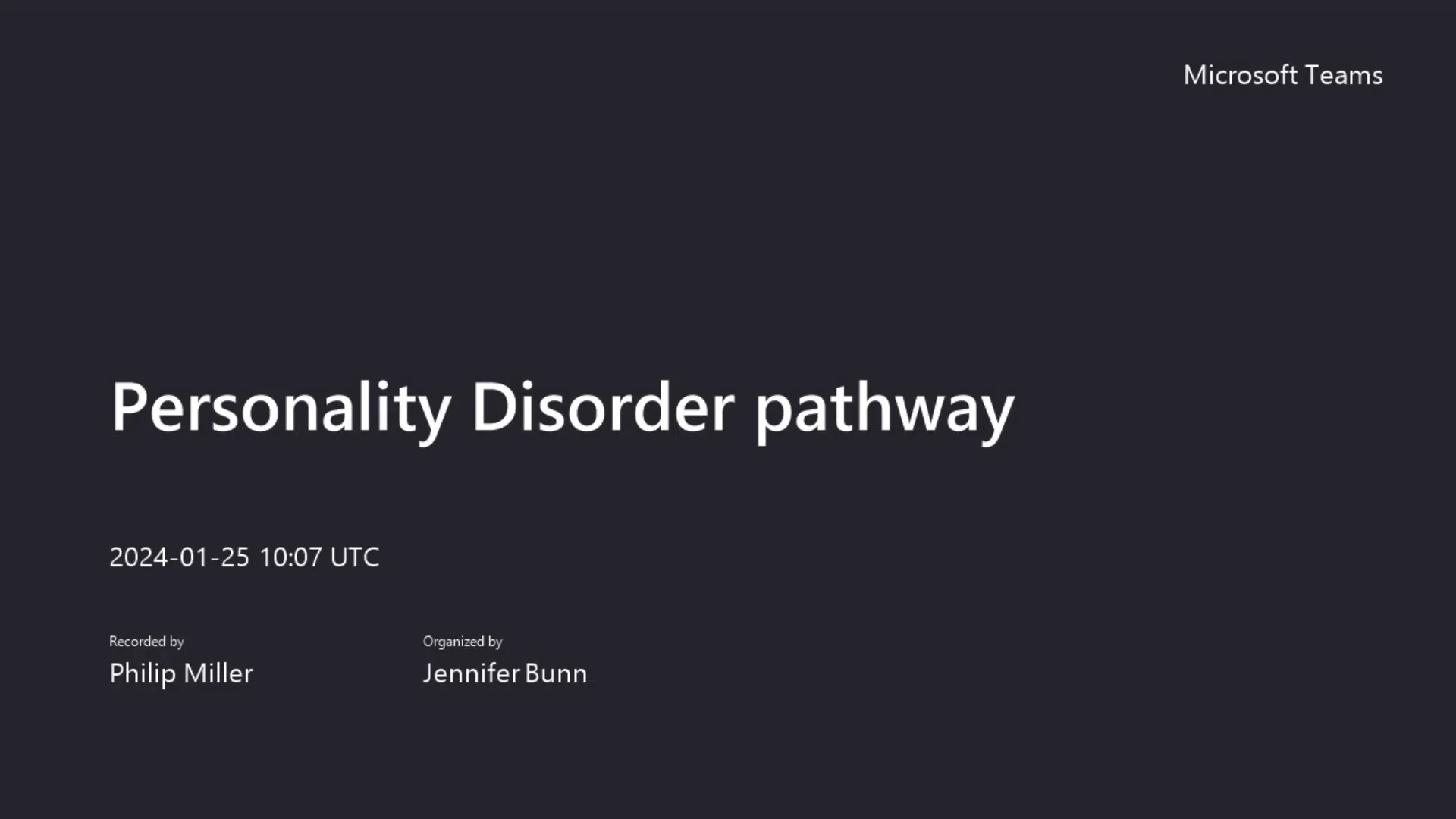 Personality Disorder Pathway on Vimeo
