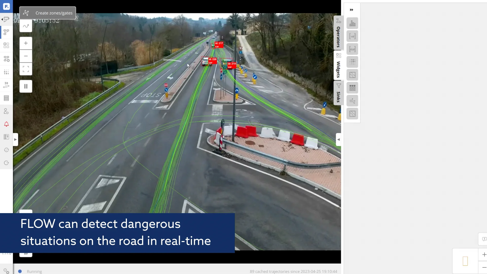 Near miss - close call road accident detection with FLOW traffic video analytics