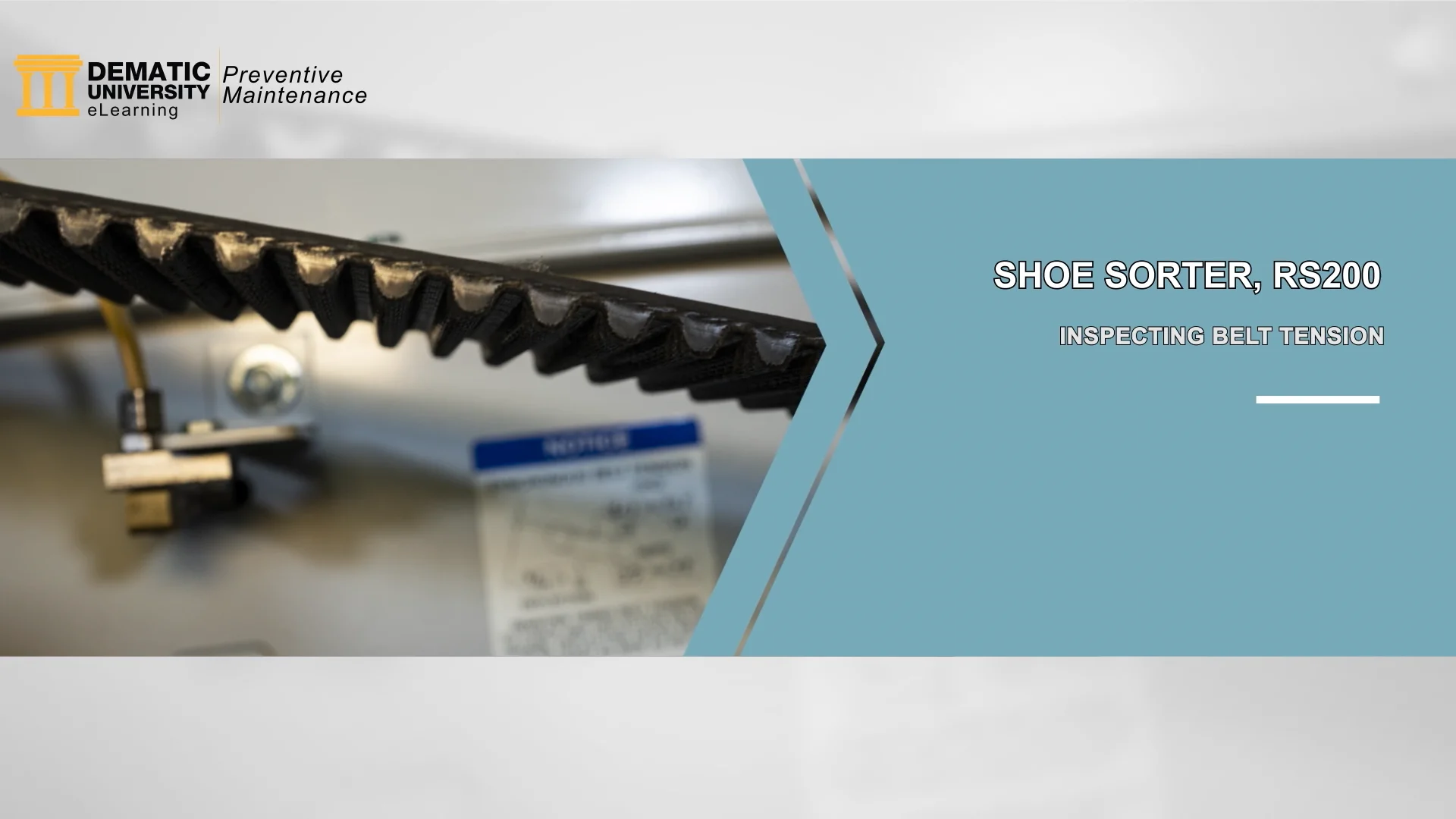 HowTo- Shoe Sorter RS200: Inspecting Belt Tension