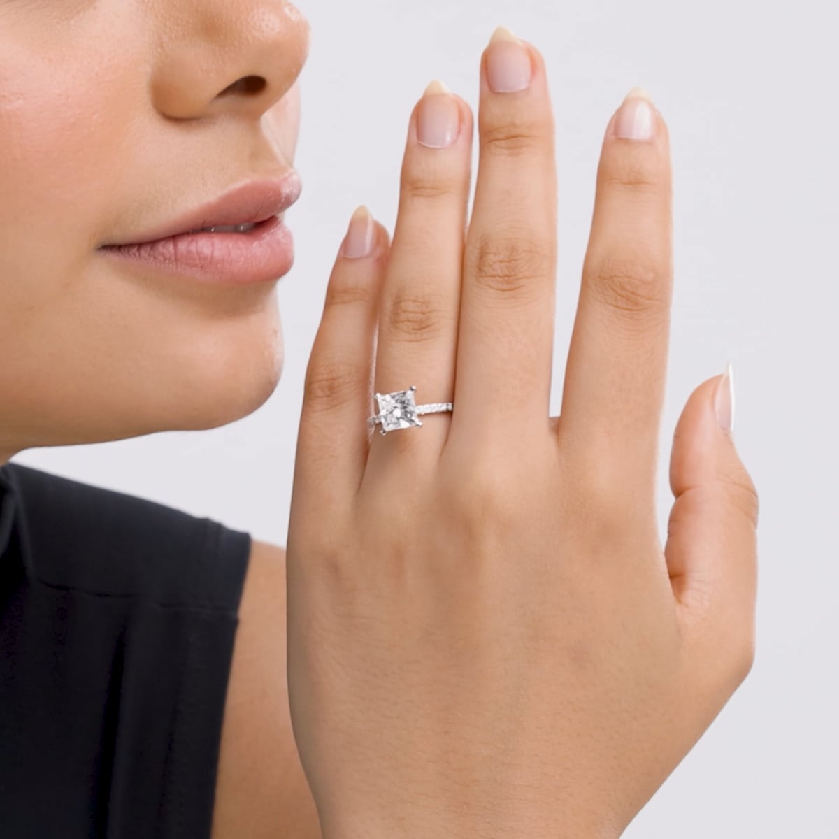 1 1/2 ctw Princess Lab Grown Diamond Eternity Engagement Ring ...