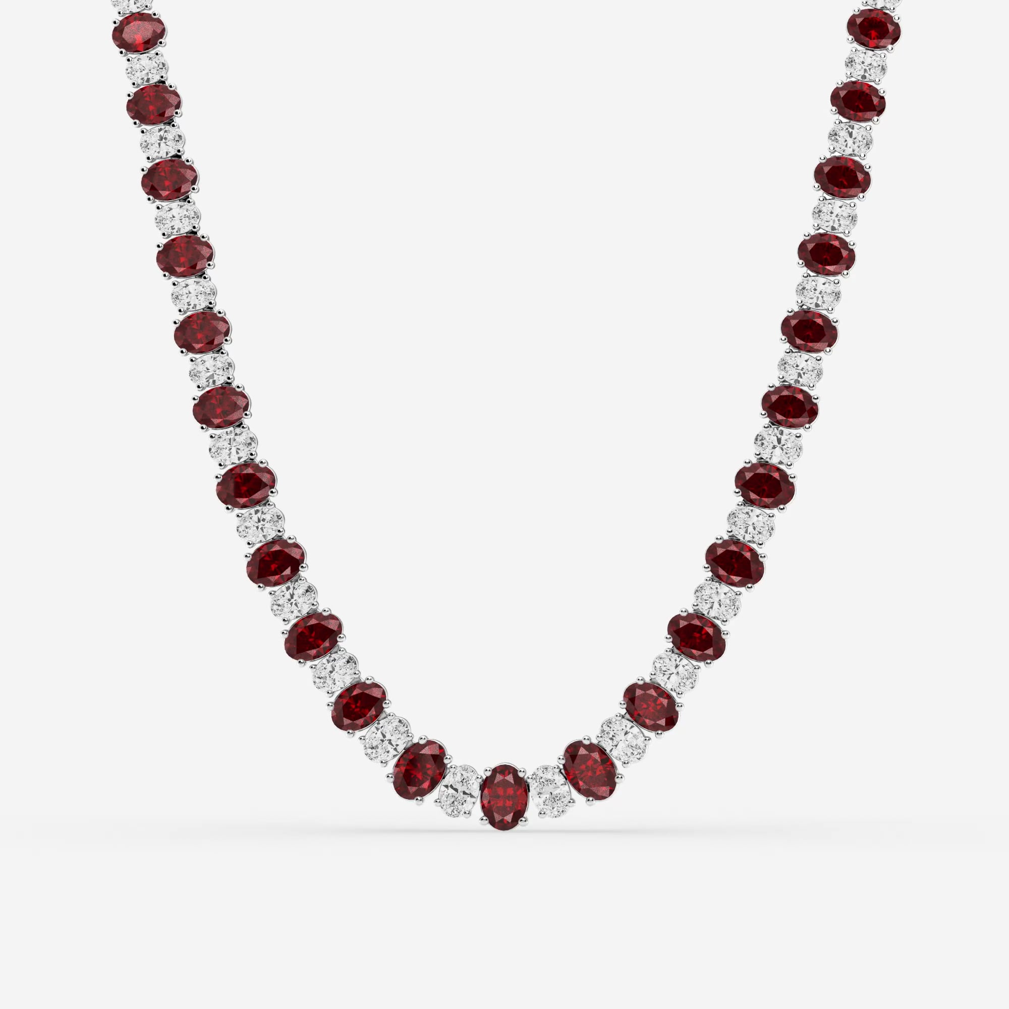 7.5x5.2 mm Oval Cut Created Ruby and 10 ctw Oval Lab Grown Diamond ...