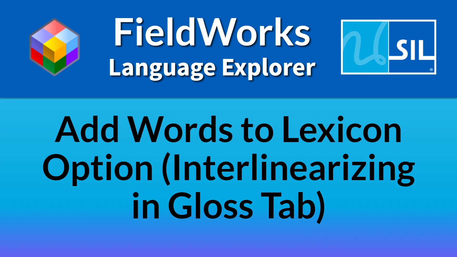 43 - Add Words to Lexicon - Interlinearizing on Vimeo