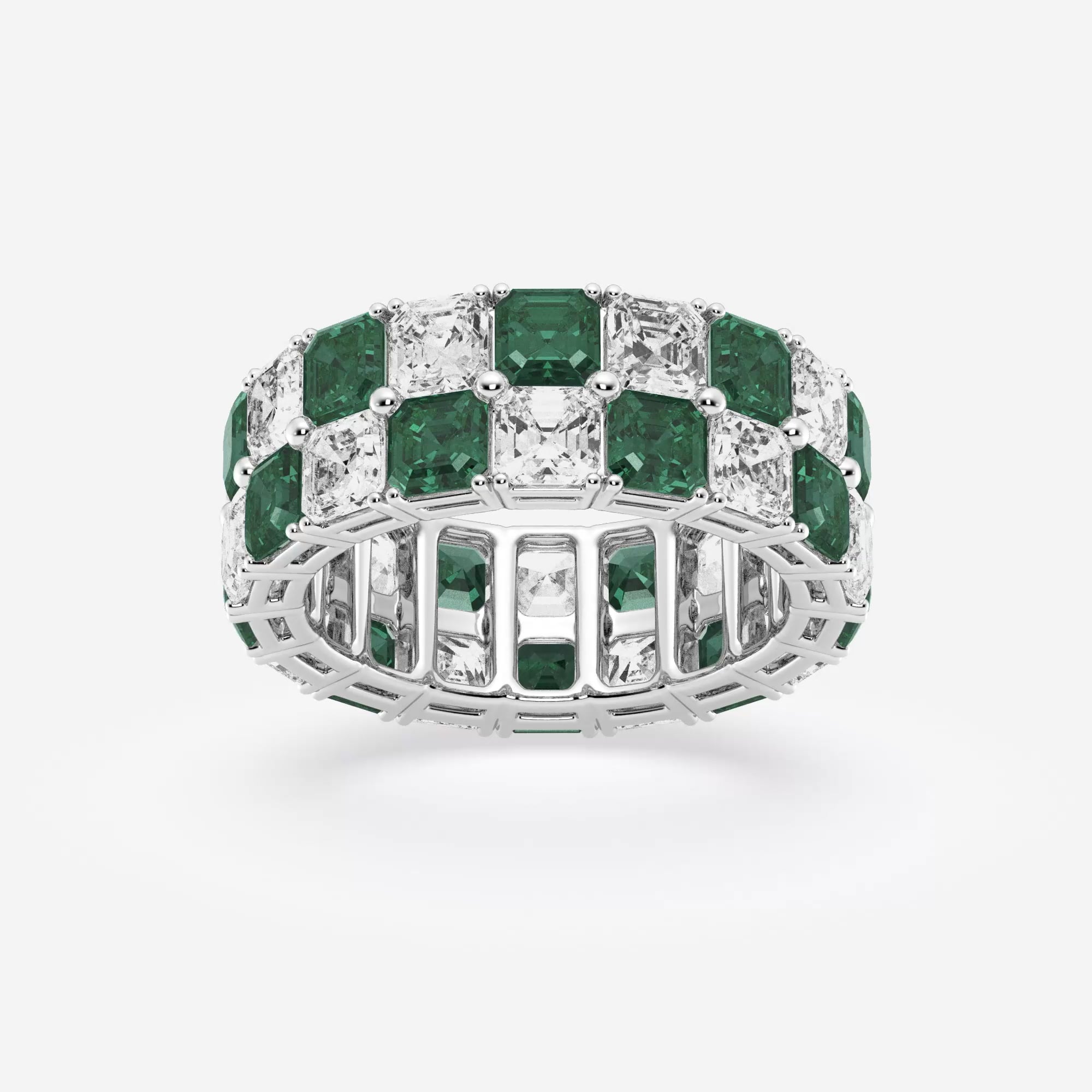 3.6x3.6 mm Asscher Cut Created Emerald and 5 1/2 ctw Asscher Lab Grown ...