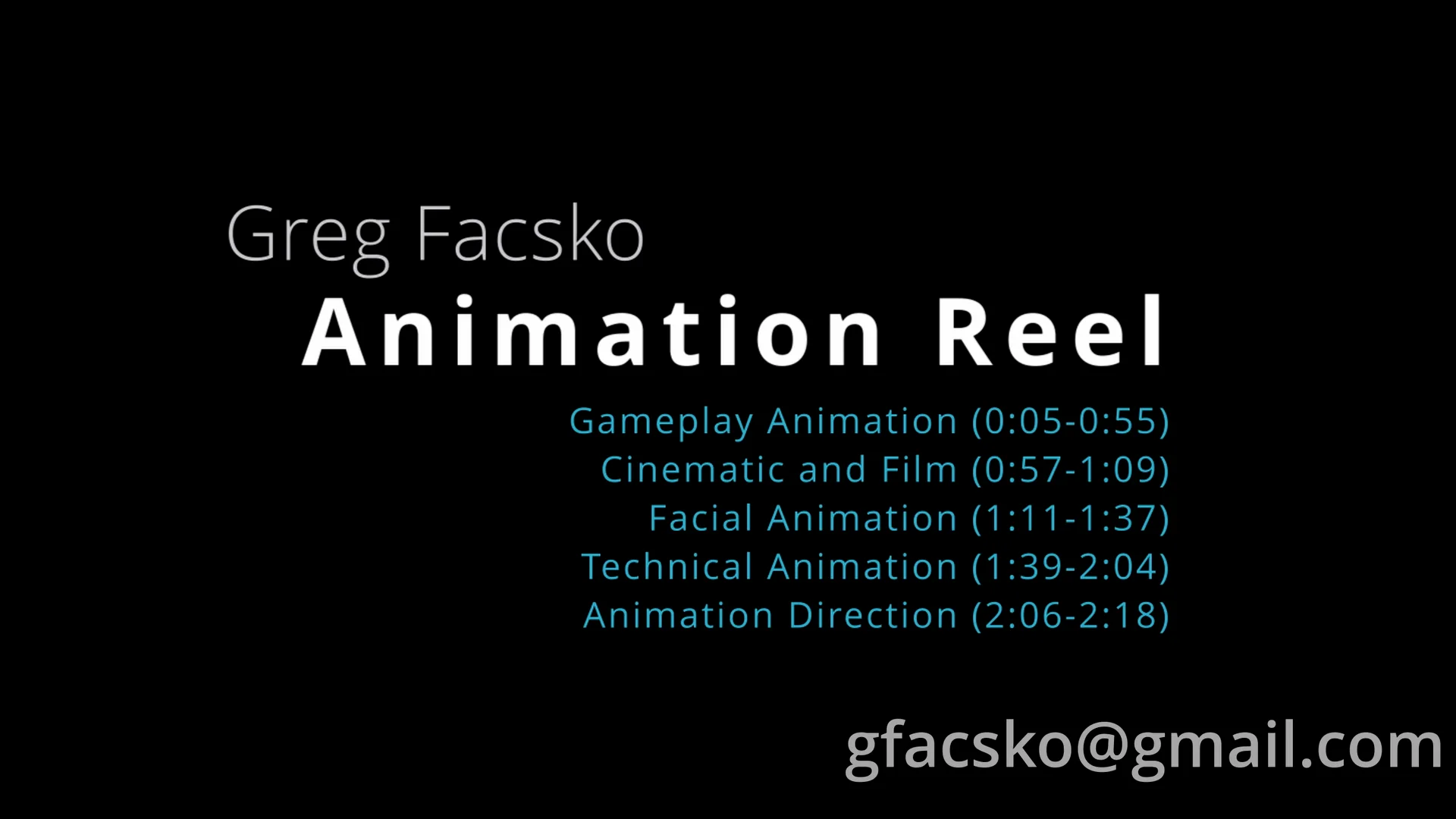 Greg Facsko - Animation Reel on Vimeo