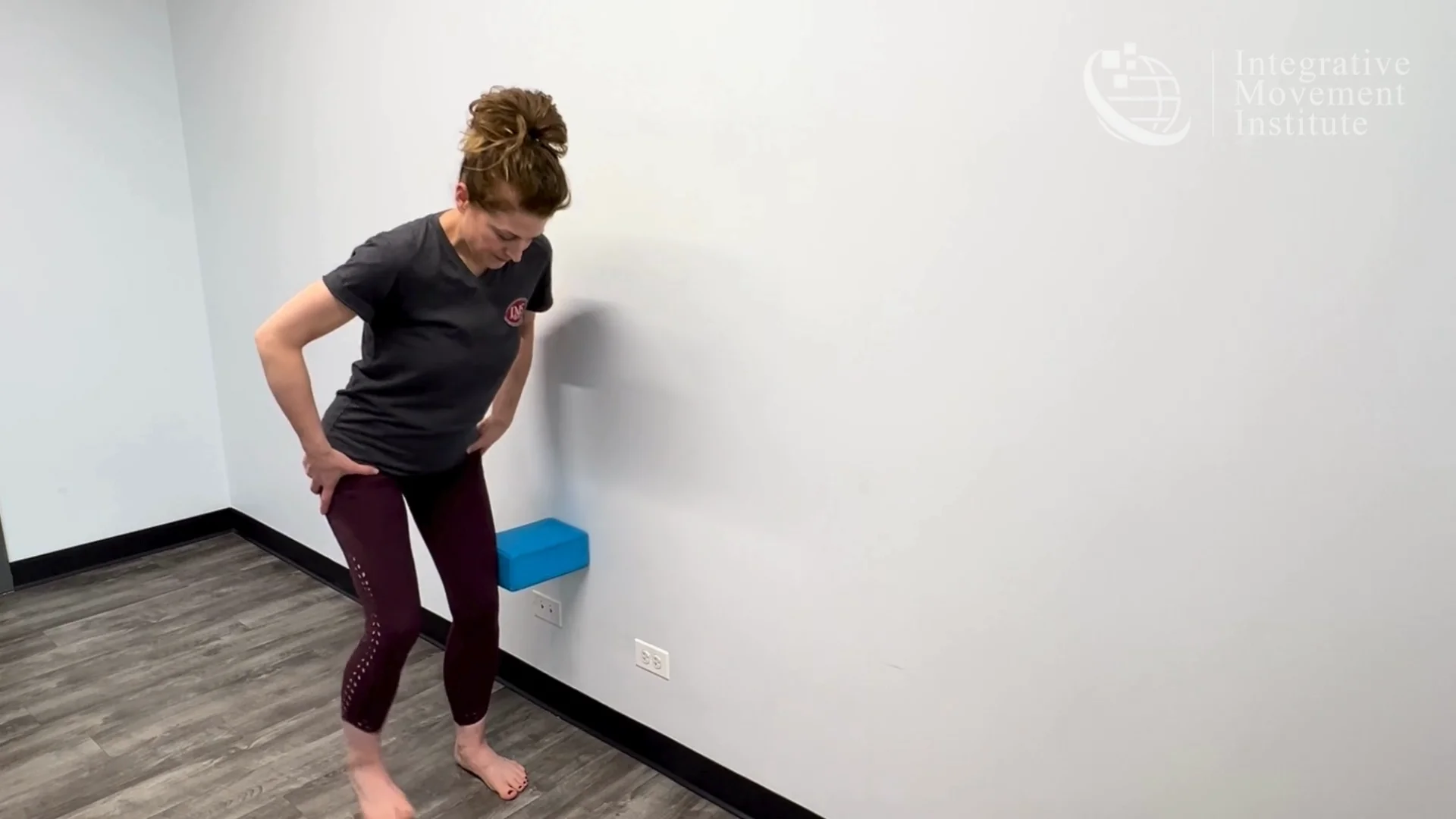 Wall Split Stance ISO with Yoga Block Stabalization with Thoracic ...