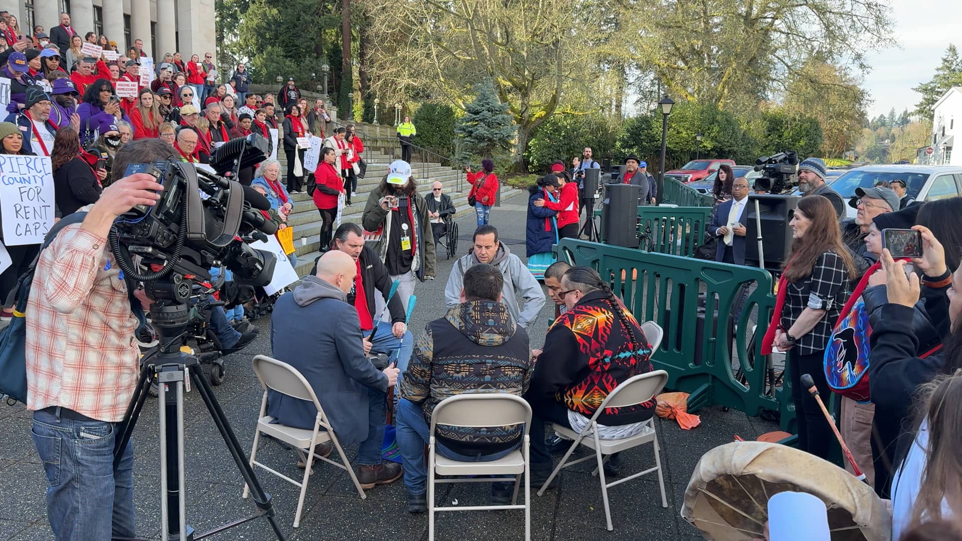 Chief Seattle Club drummers open the Rally for Homes at HHAD 2024 on Vimeo