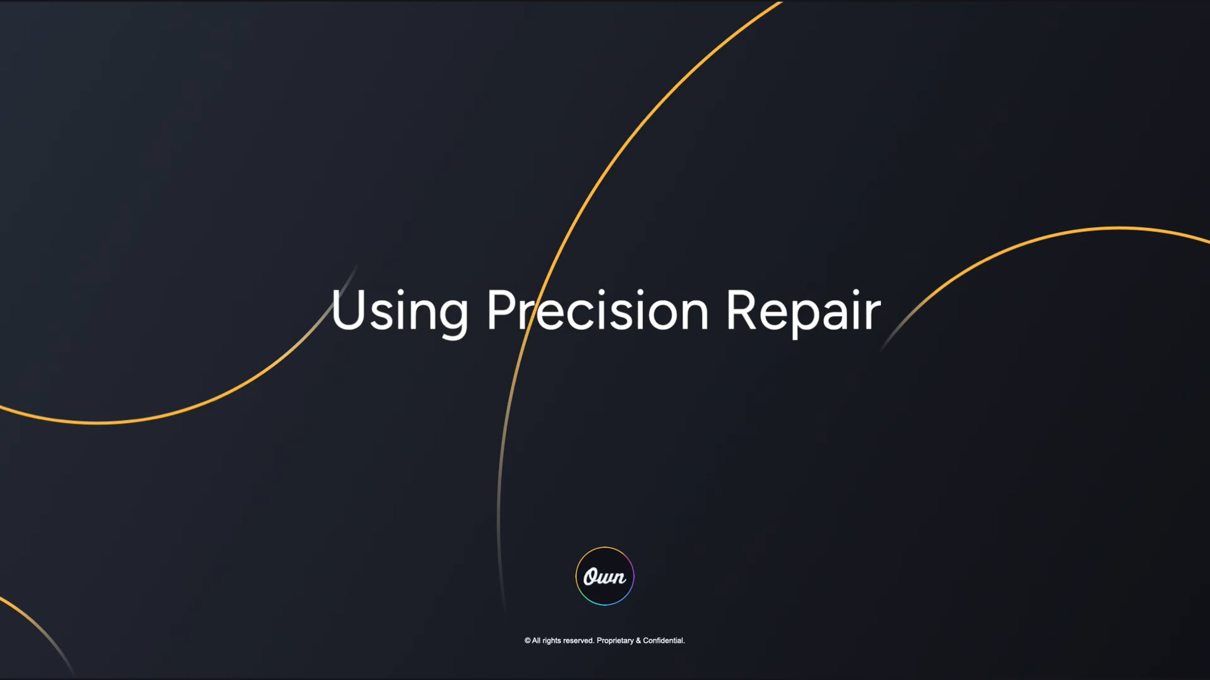 Recover: Using Precision Repair