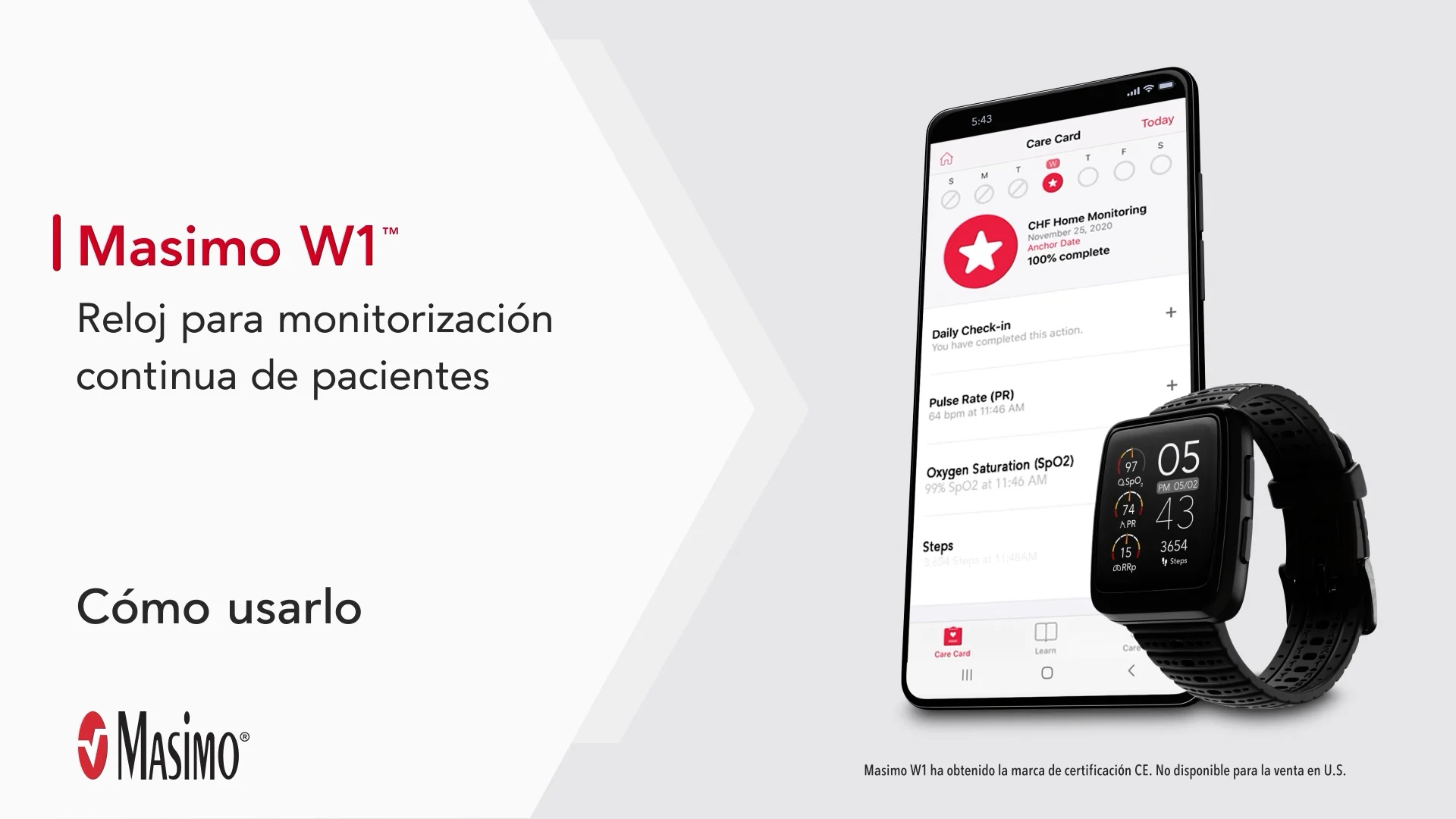 Cómo usarlo: Masimo W1 Telehealth