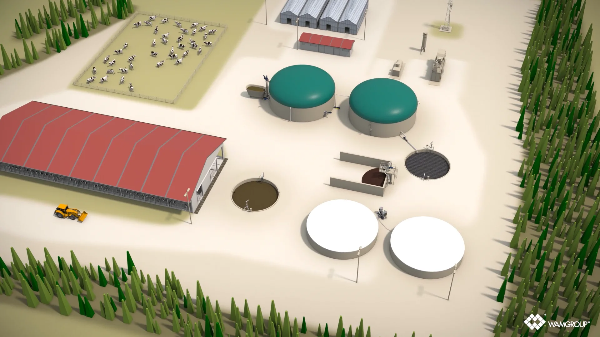 Animal Farming and Biogas 3d animation
