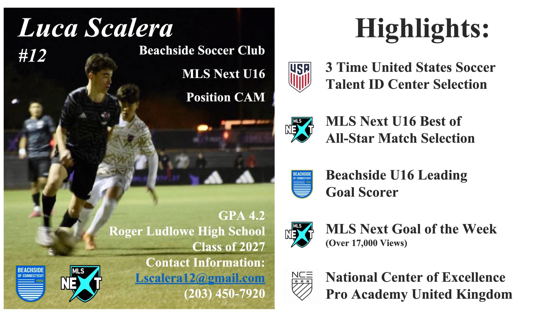 Luca Scalera U16 Summer-Fall MLS Next Highlights (Improved Video ...