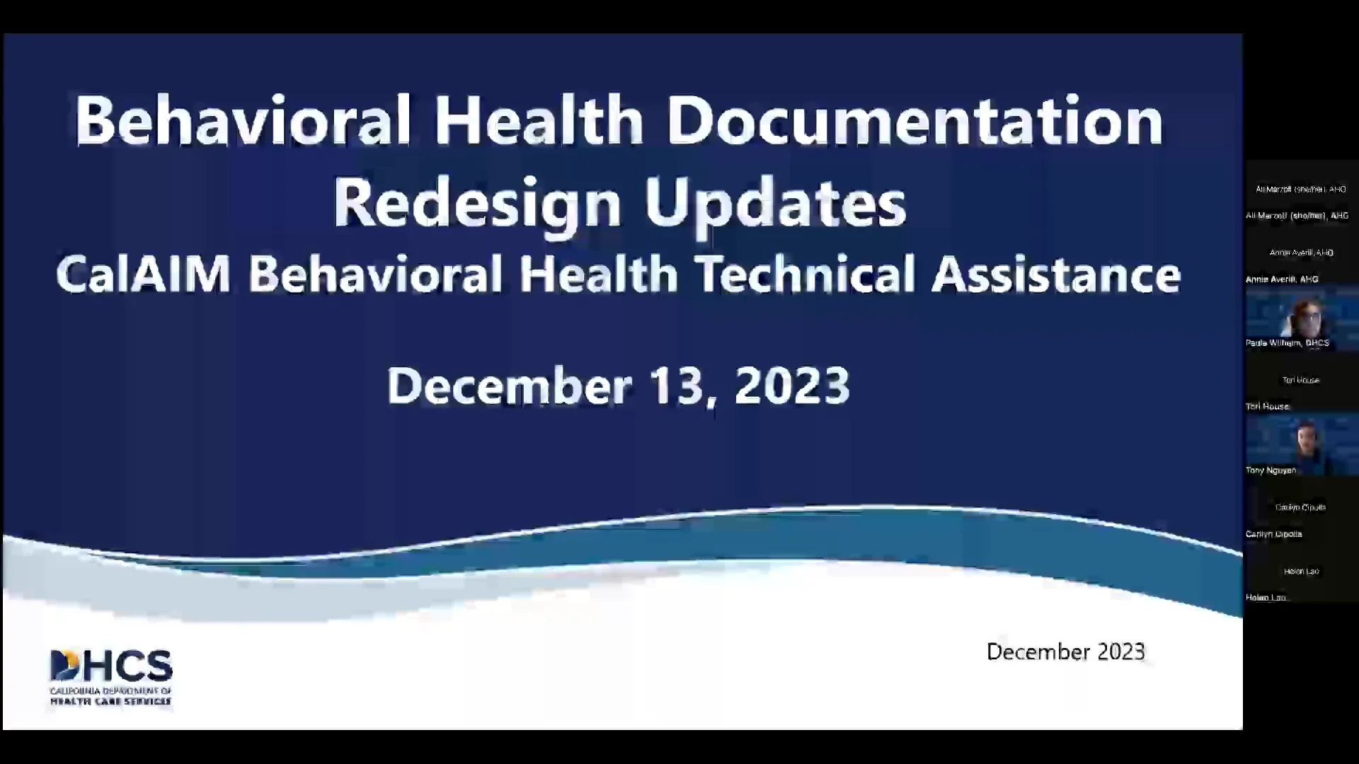 Behavioral Health Documentation Redesign Updates: CalAIM Behavioral ...