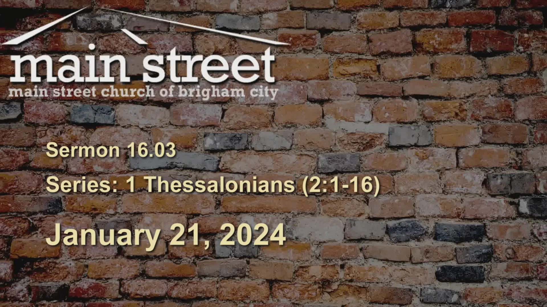 Main Street Church Sermon (16.03 - 21 Jan 2024) on Vimeo