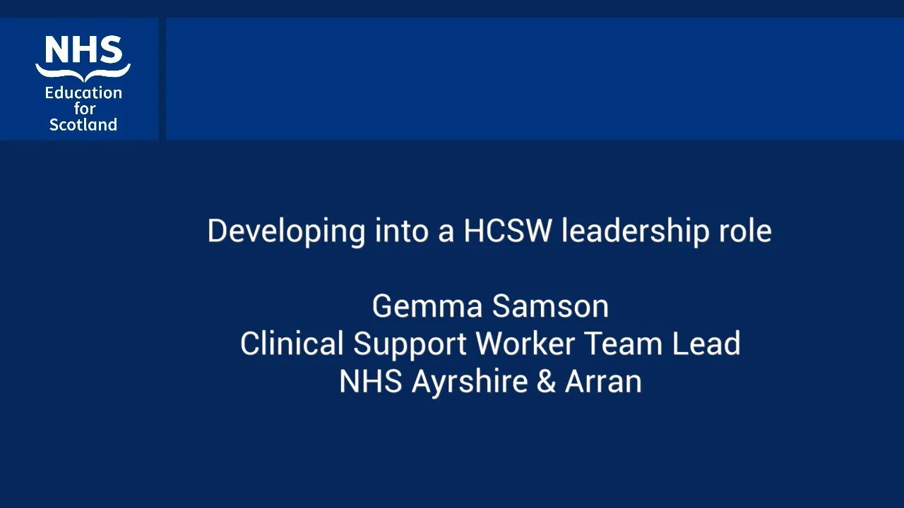 Developing into a HCSW leadership role on Vimeo