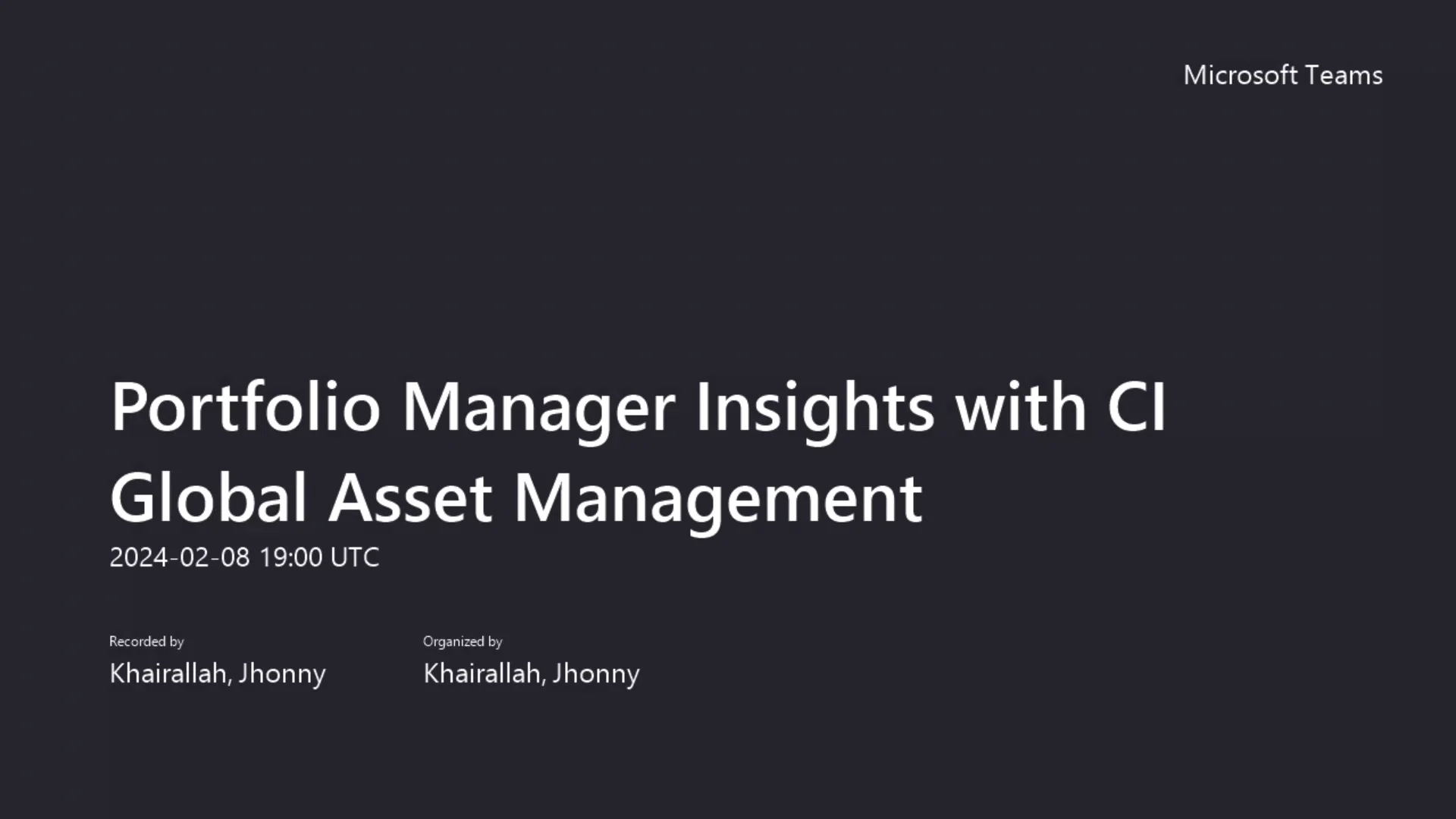 Portfolio Manager Insights with CI Global Asset Management ft. Alfred ...