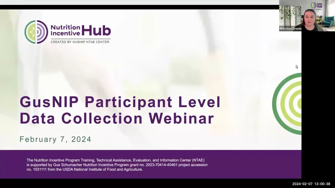 GusNIP Participant Level Data Collection Webinar on Vimeo