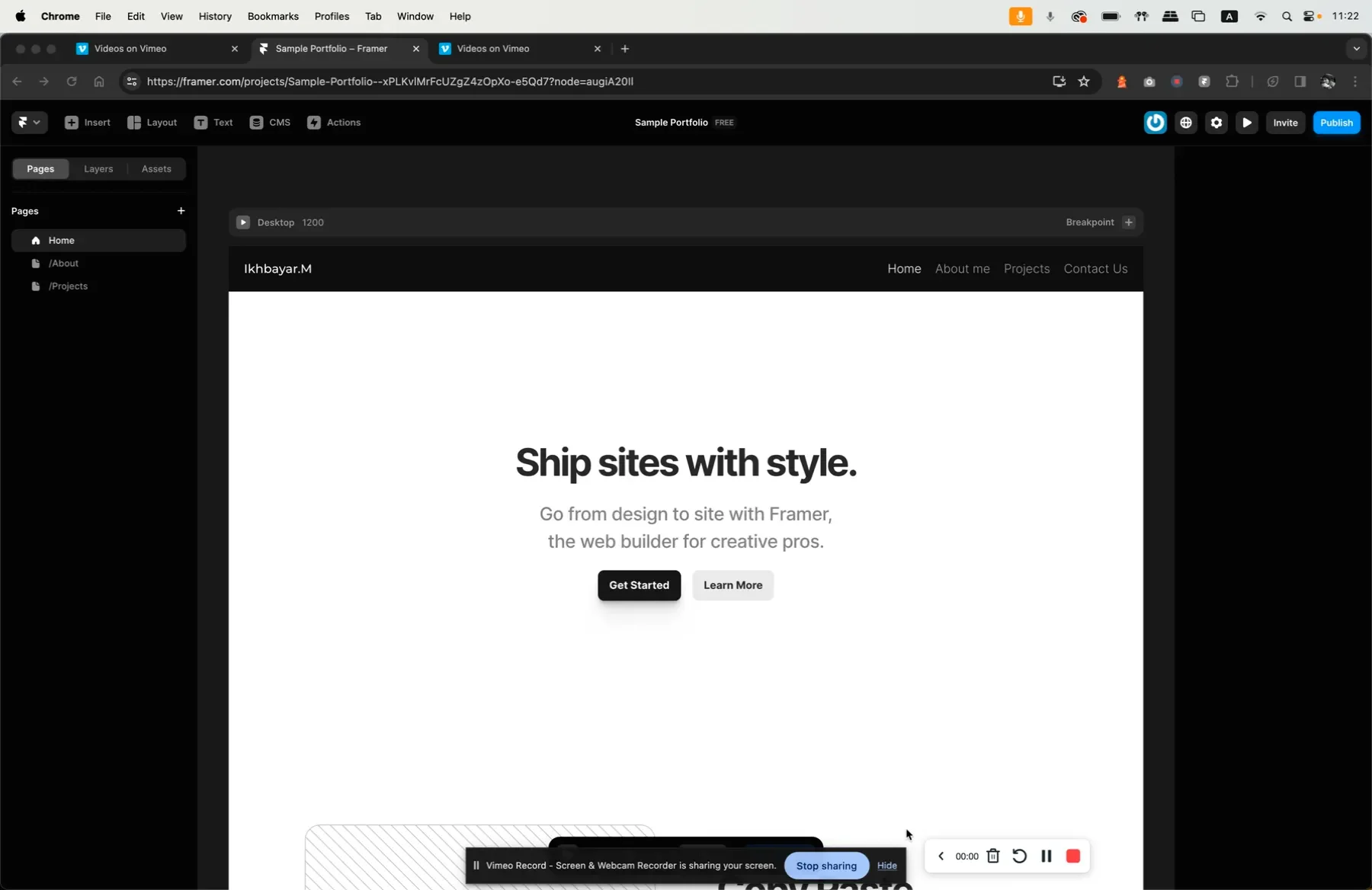 02. Framer navigation responsive on Vimeo