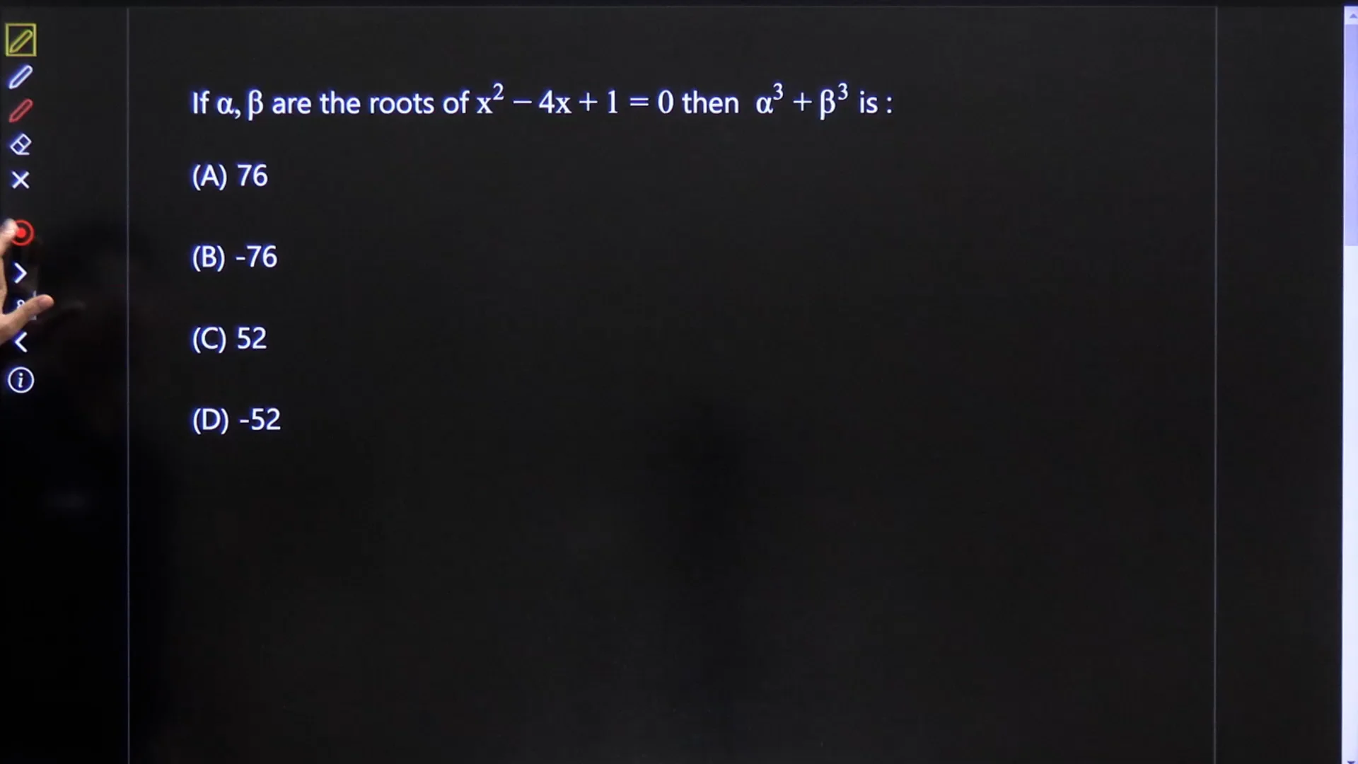 JEE Quadratic Equations Practice Sheet Exercise 1-8-qid_5421-1707898359711 on Vimeo
