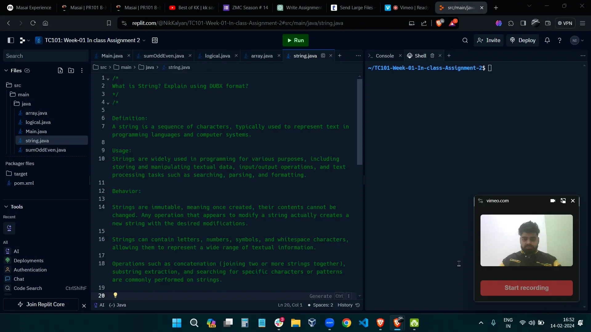 String expiation on Vimeo