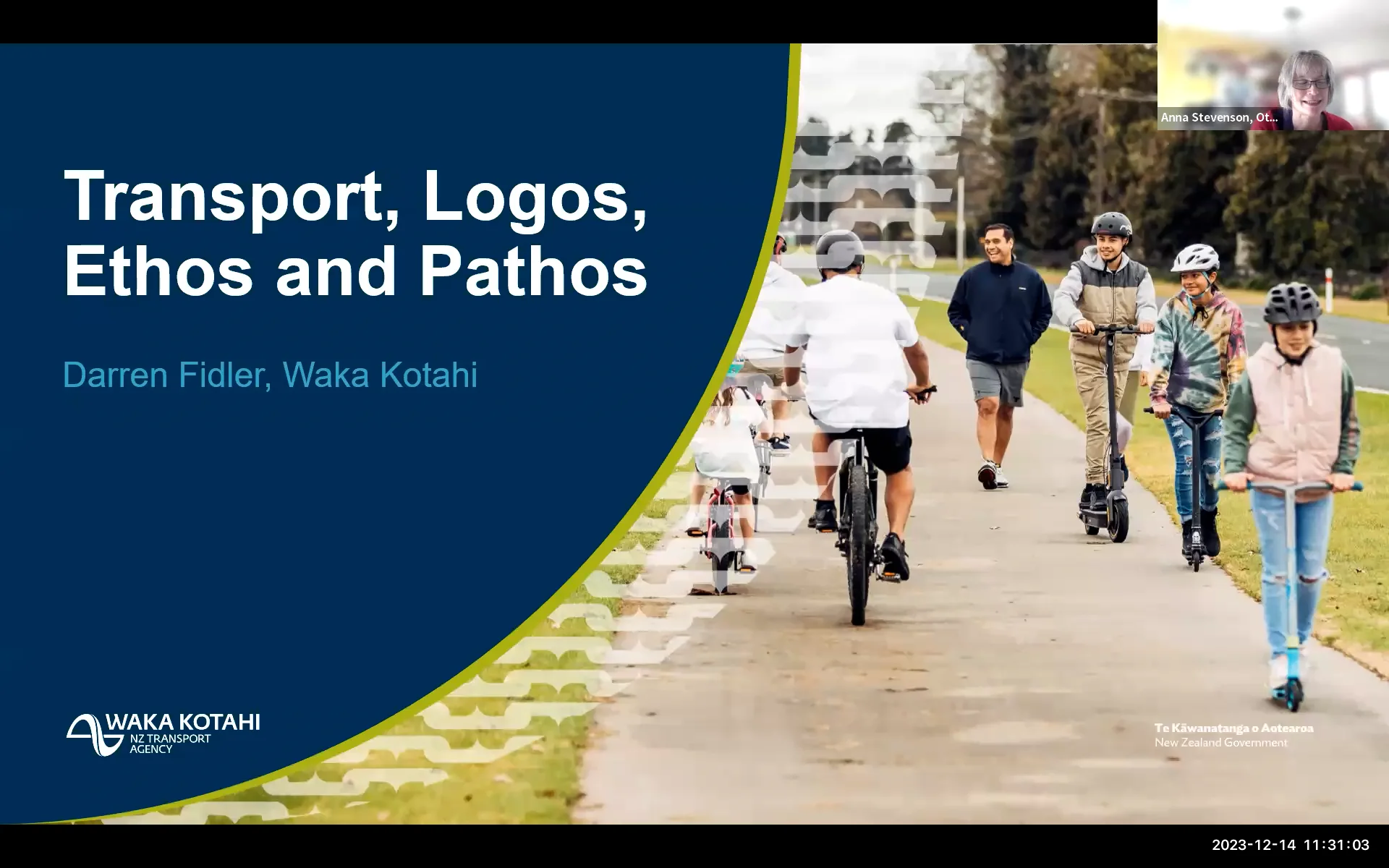 Webinar with Dr Darren Fidler about “Transport logos, ethos and pathos” (14 December 2023) on Vimeo