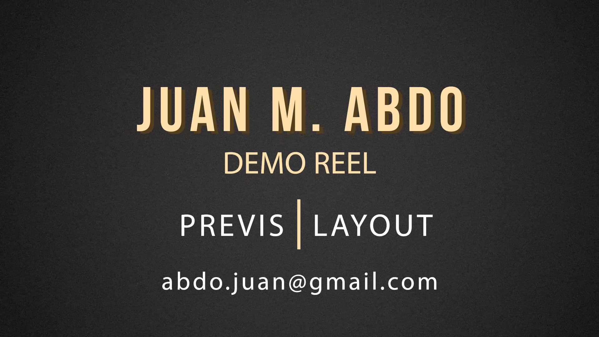 Juan m. Abdo Previs Reel on Vimeo