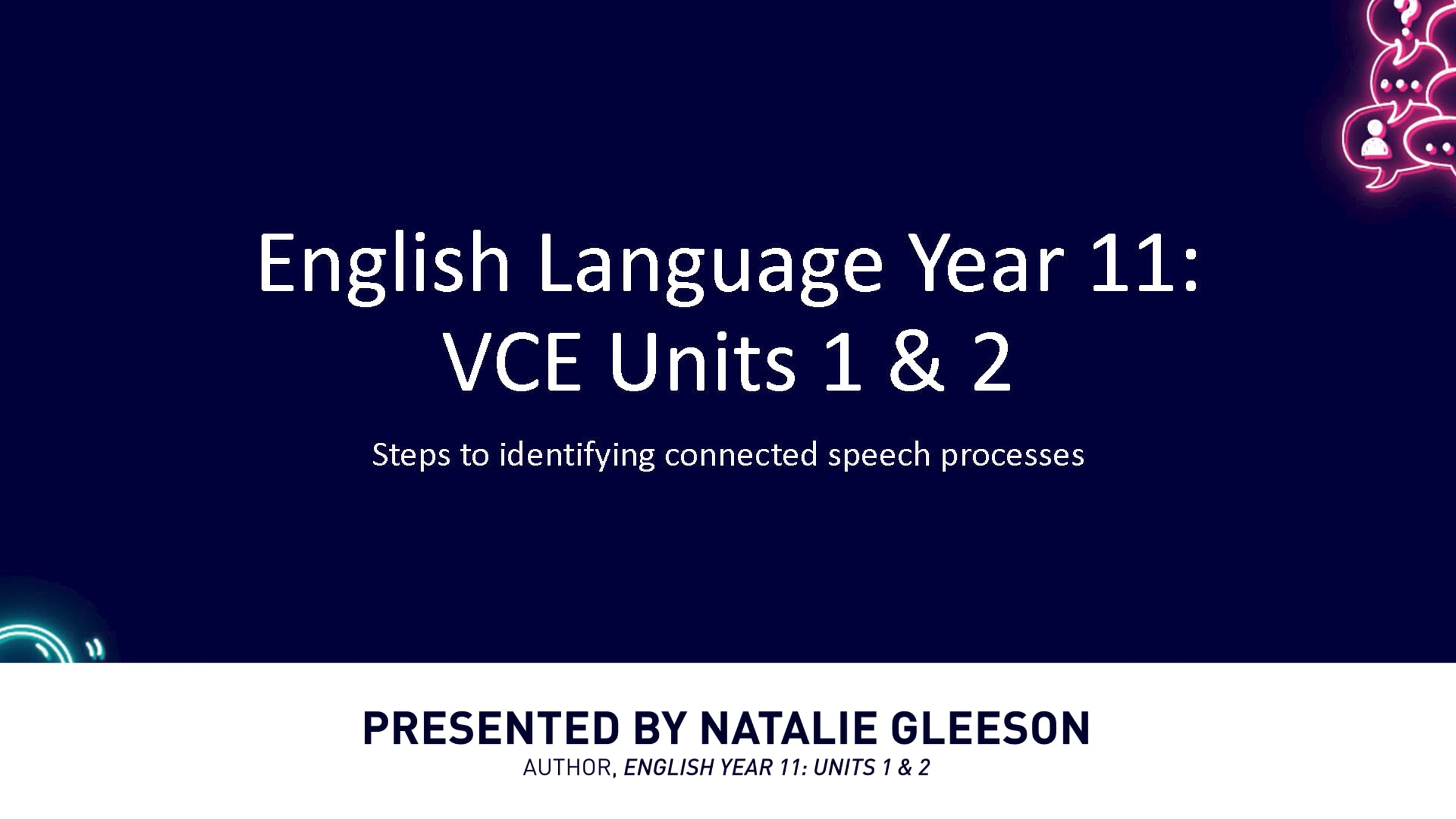 Steps to identifying connected speech processes - English Language Year ...