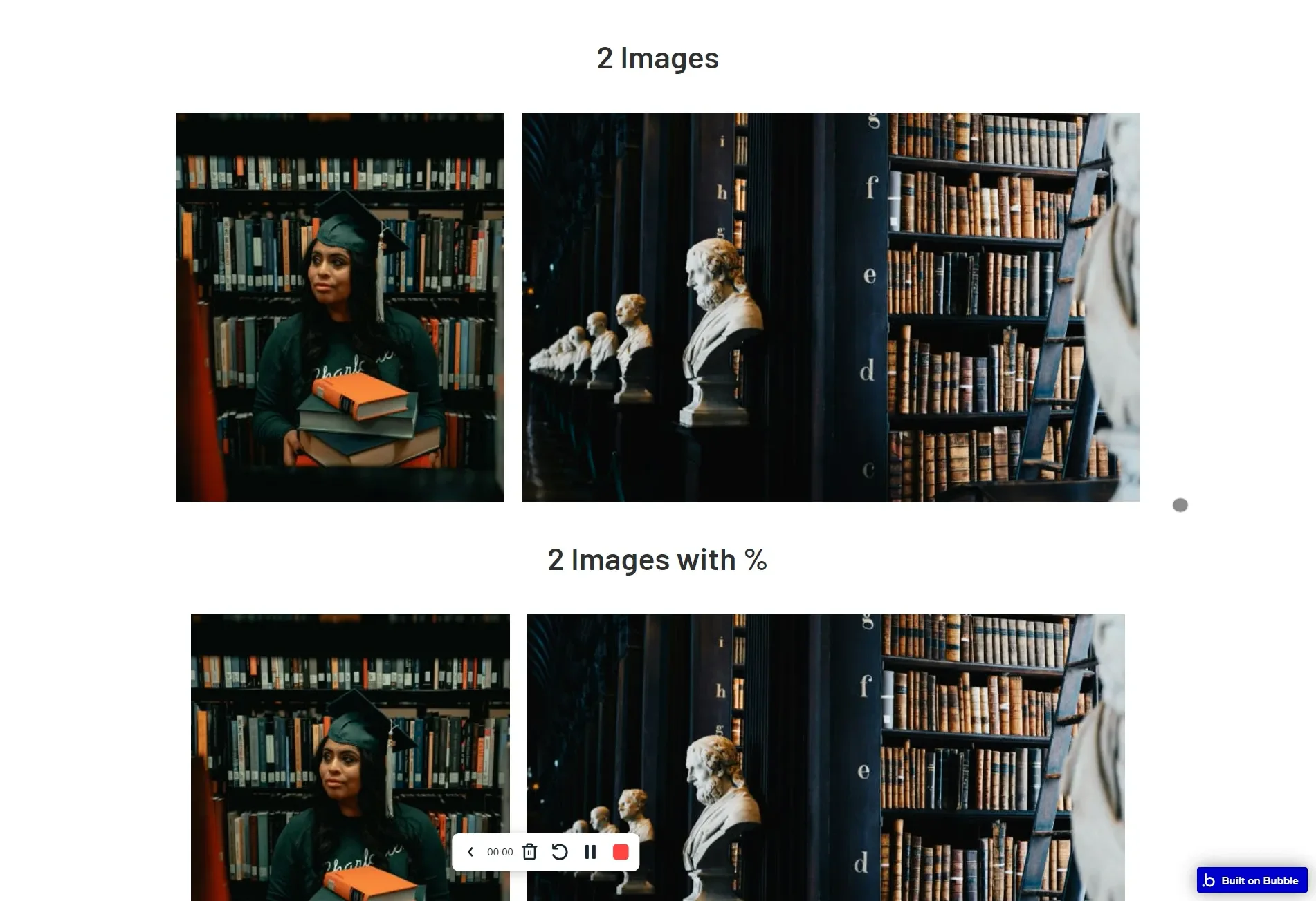 Shrinking two images keeping the same height - Responsiveness - Bubble Forum