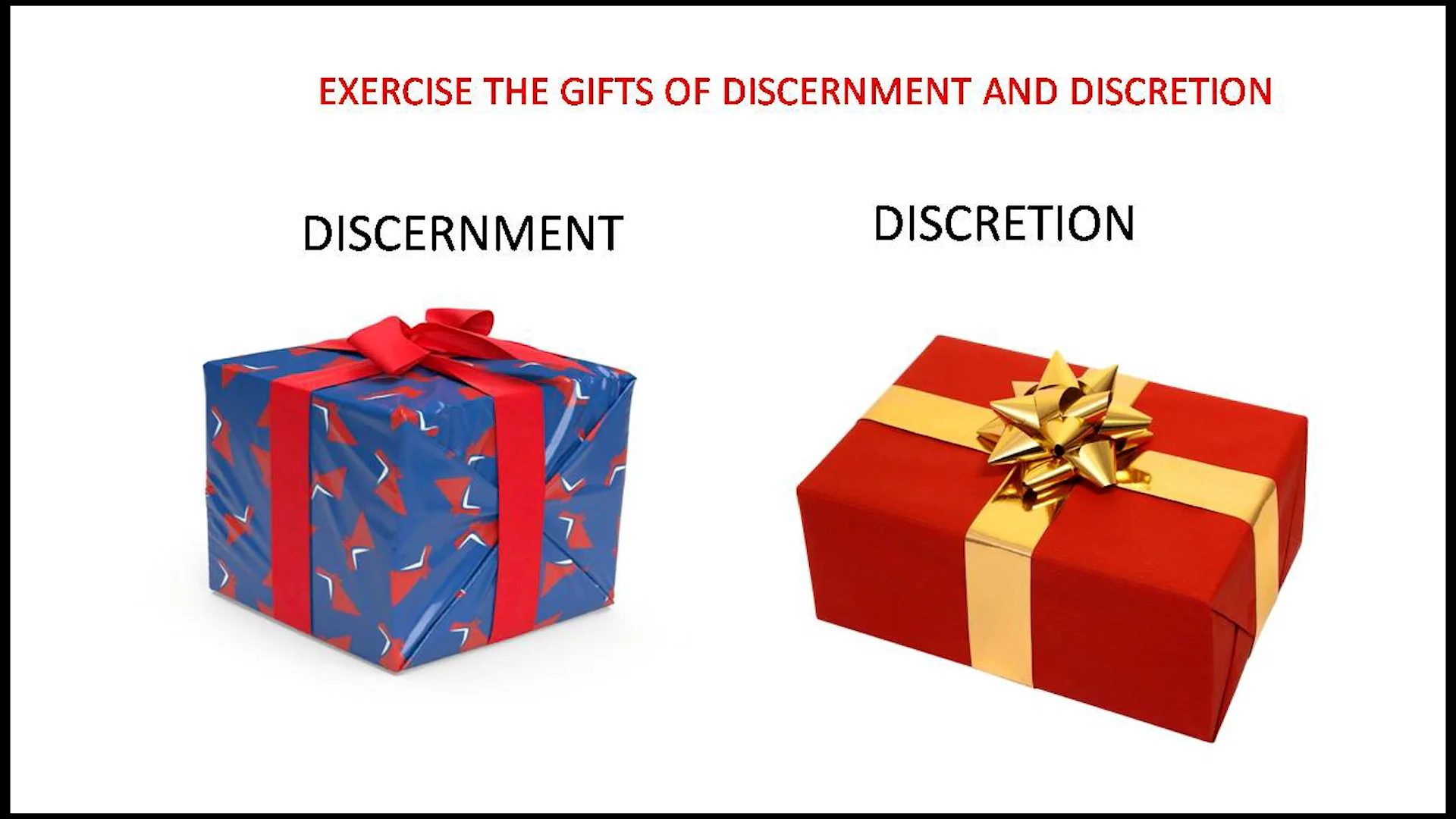 EXERCISE THE GIFTS OF DISCERNMENT AND DISCRETION on Vimeo