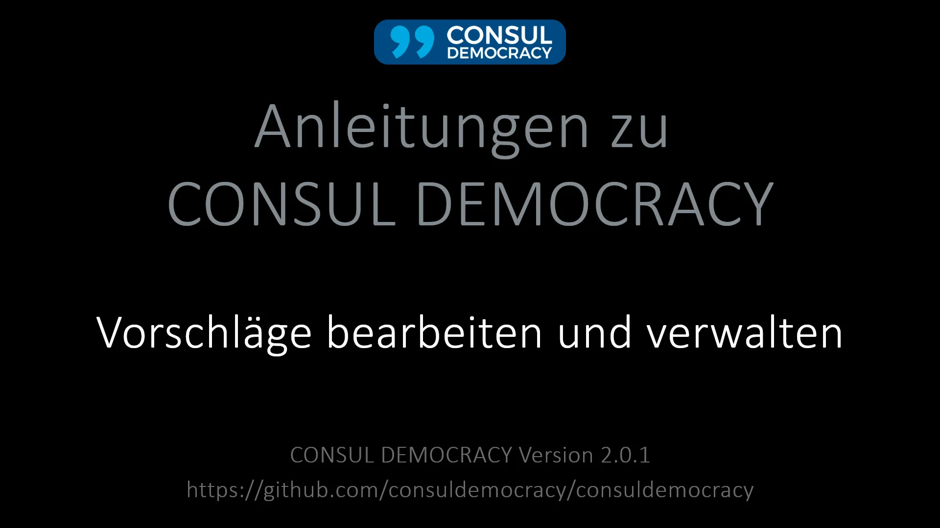 Consul - Tutorial Vorschläge bearbeiten und verwalten on Vimeo