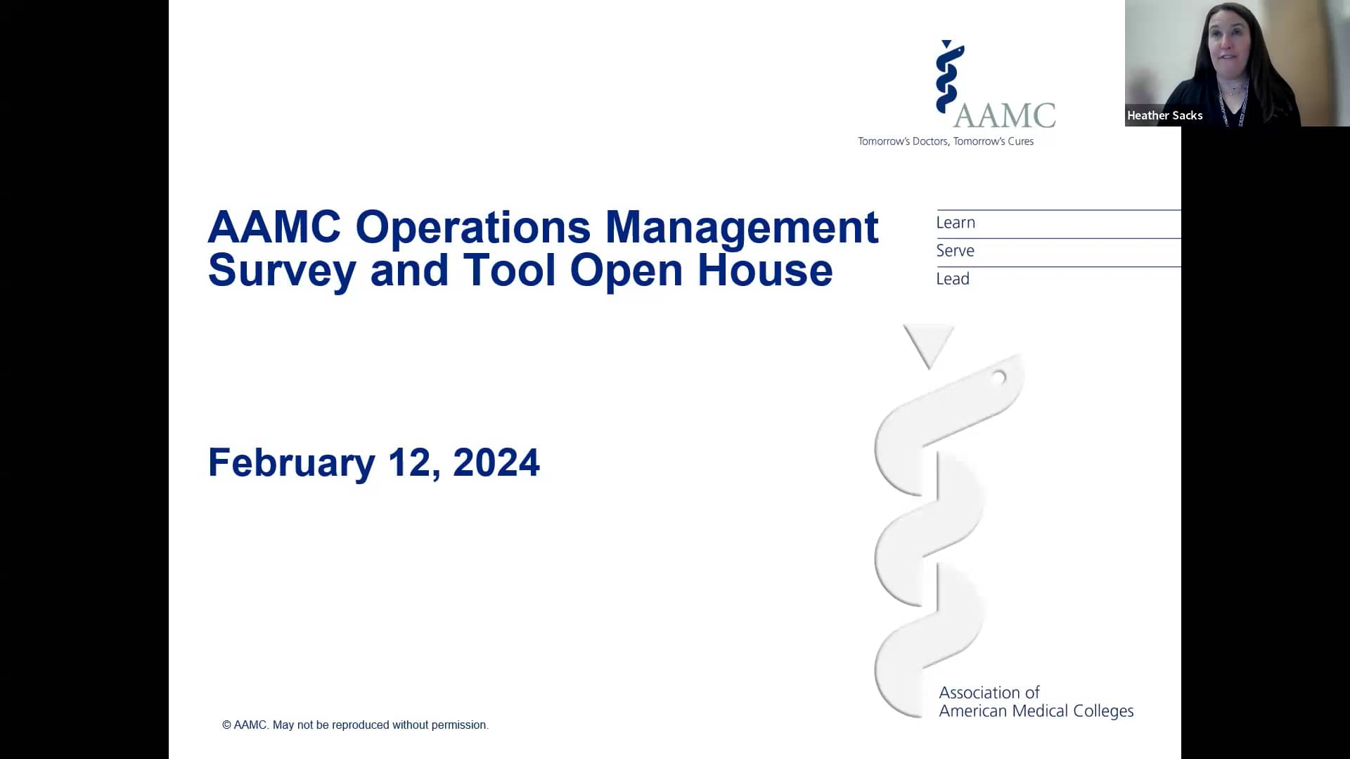 AAMC Operations Management Survey and Tool Open House, presented February 12, 2024 on Vimeo