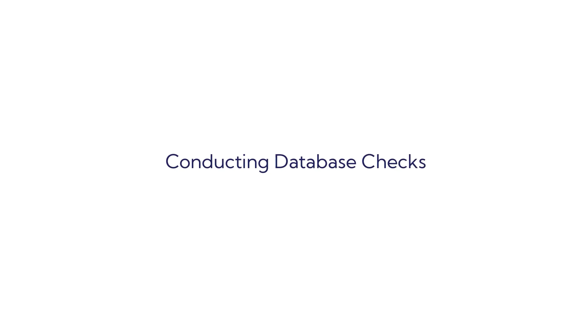 Database Checks on Vimeo