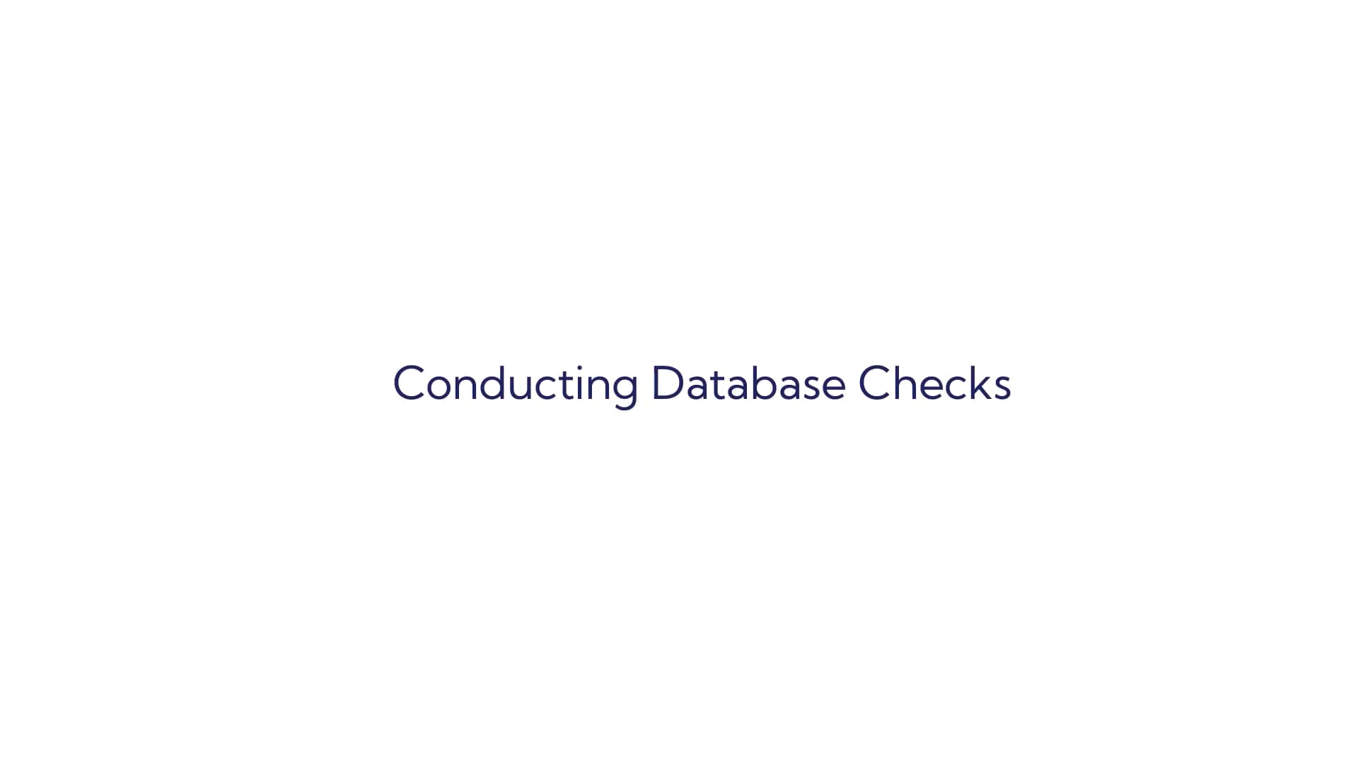 Database Checks on Vimeo