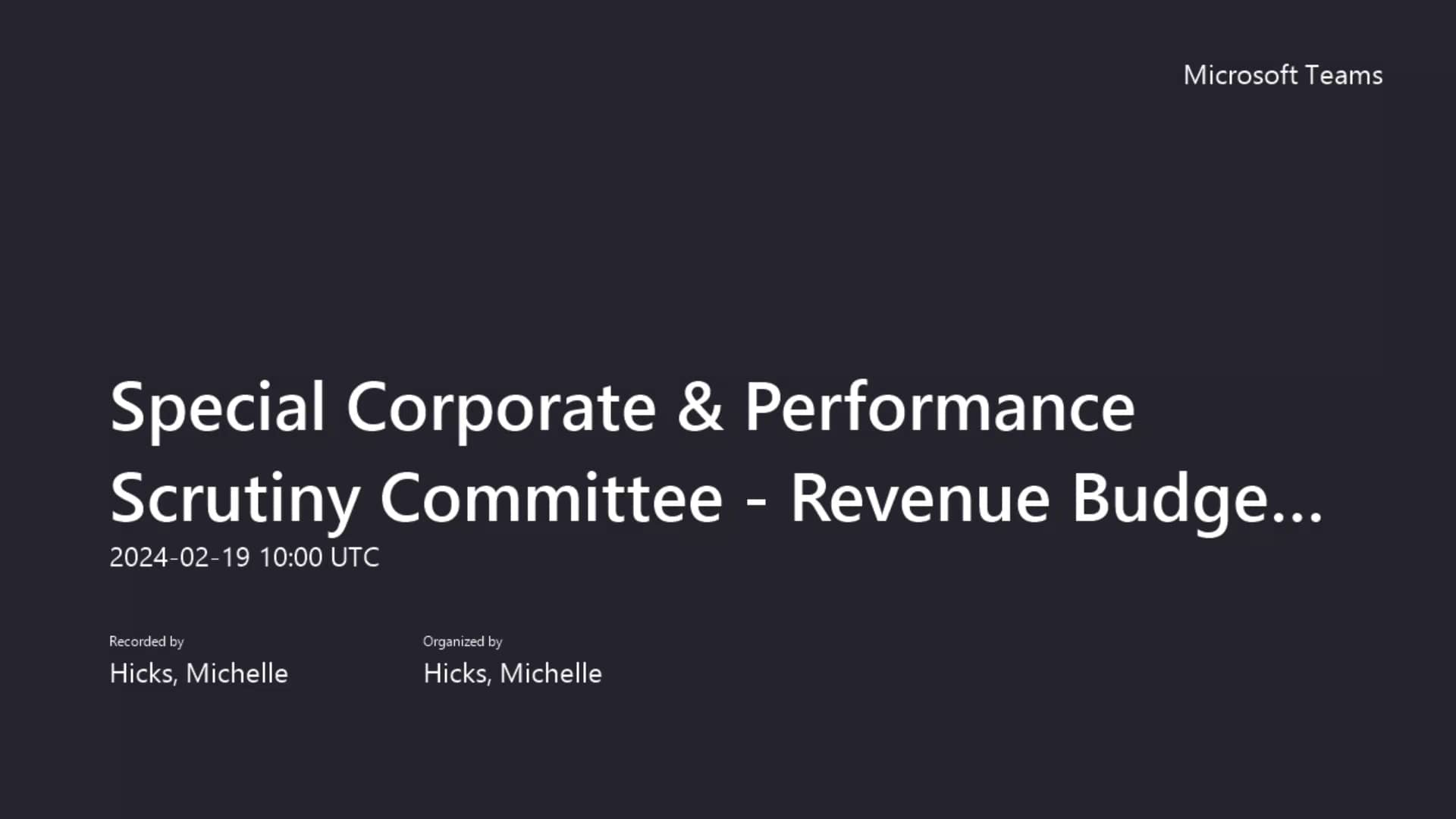 BGCBC Special Corporate & Performance Scrutiny Committee - Revenue ...