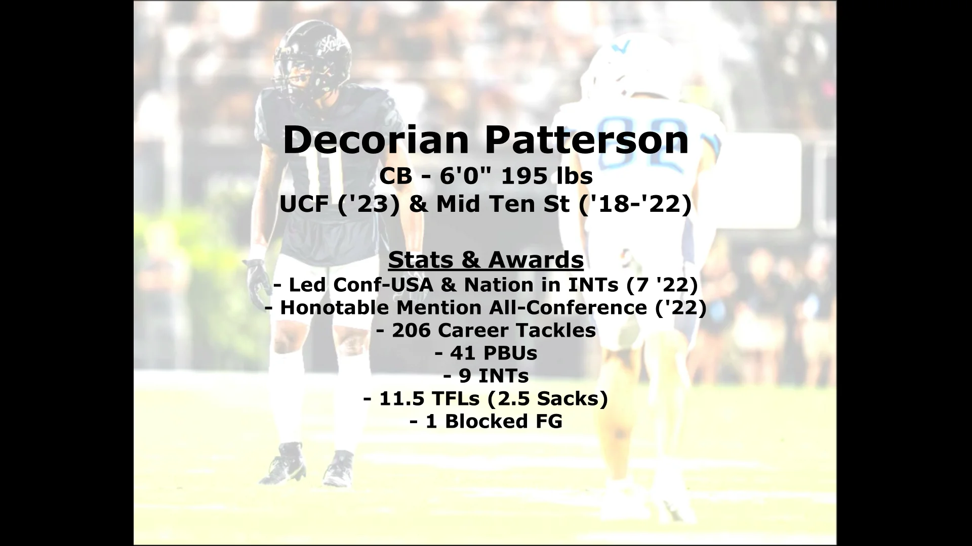 Decorian Patterson - UCF & Mid Ten State Highlight Tape on Vimeo