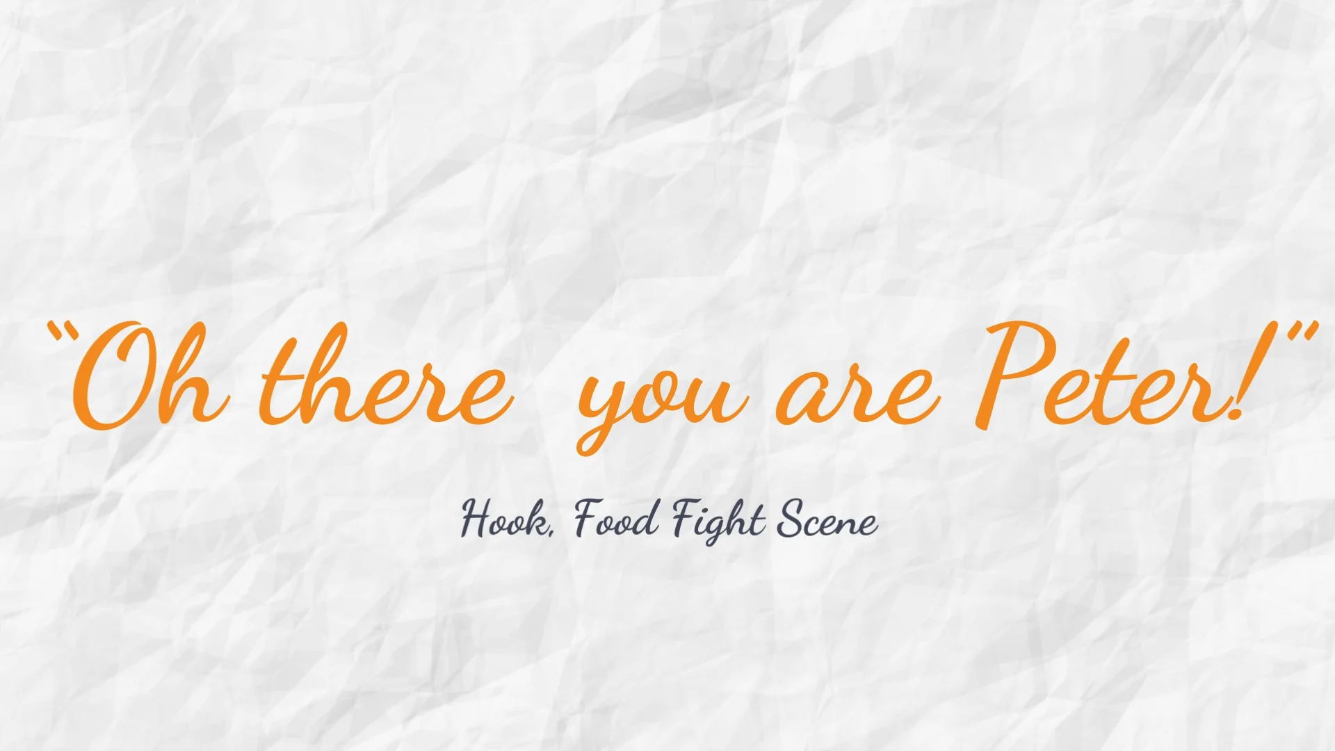 Hook, Food Fight Scene