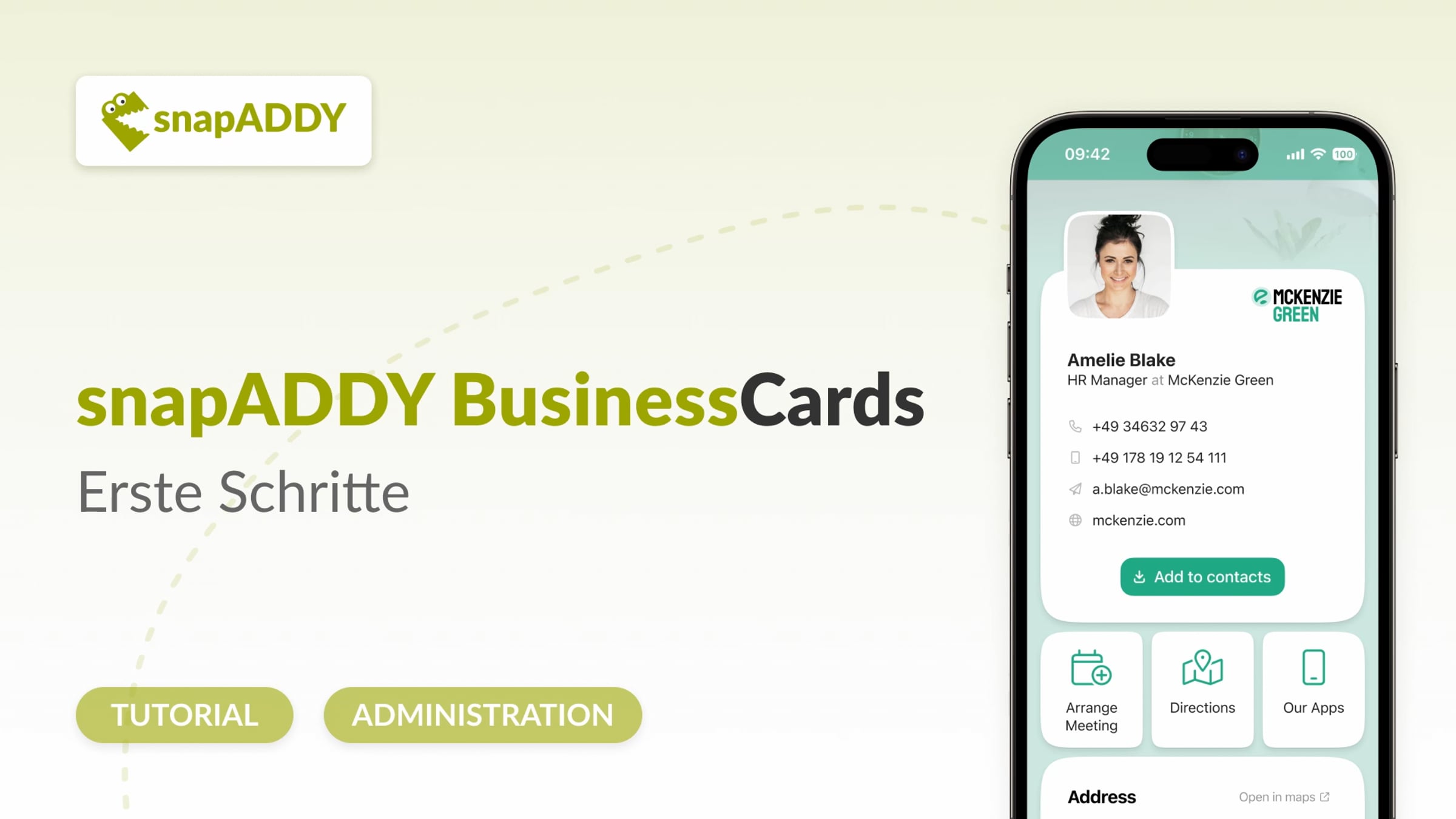snapADDY BusinessCards: 3. Erste Schritte