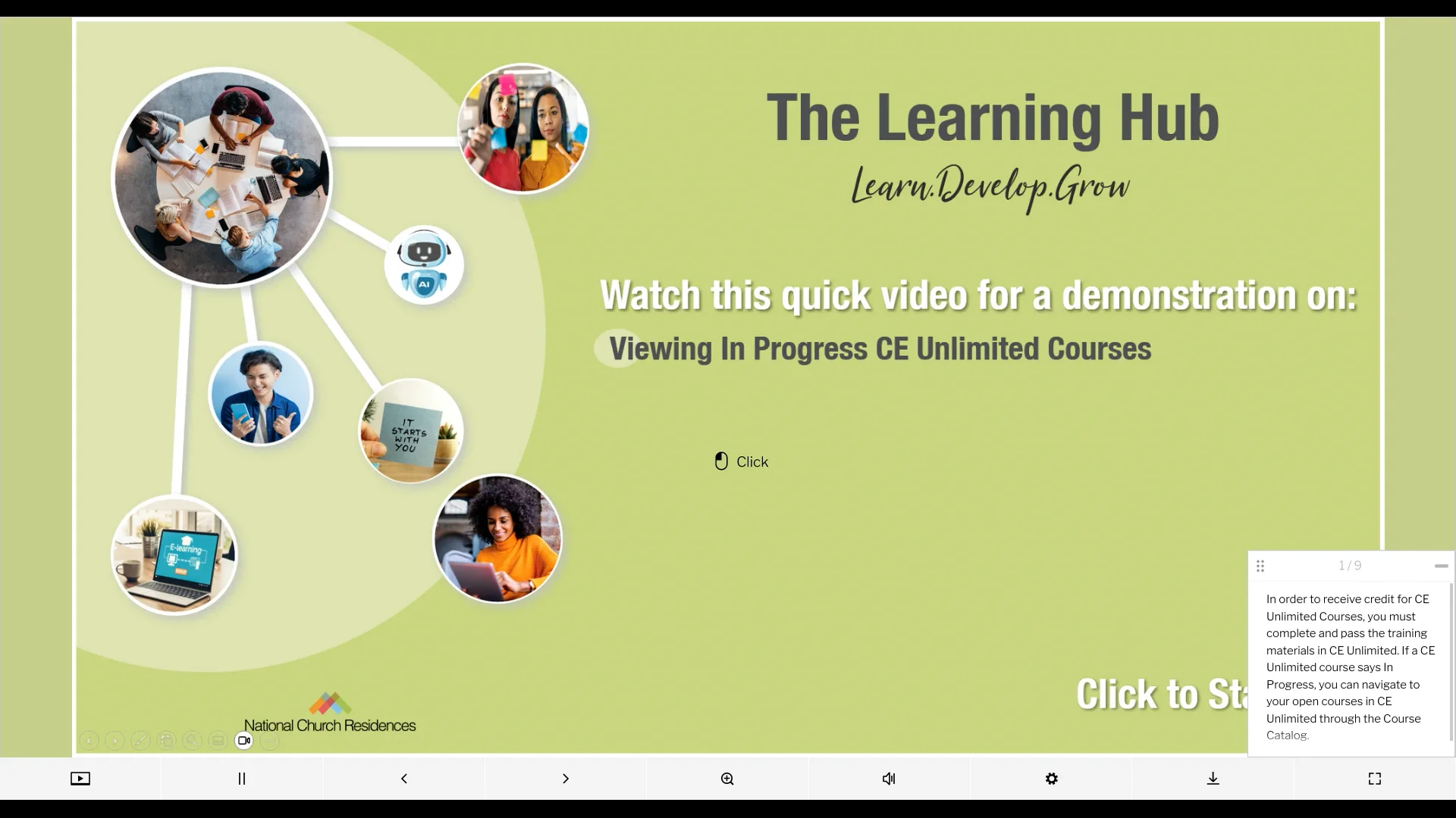 Viewing in Progress CE Unlimited Courses