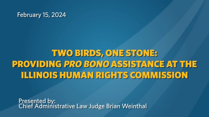 Two Birds, One Stone - Providing Pro Bono Assistance at the Illinois ...