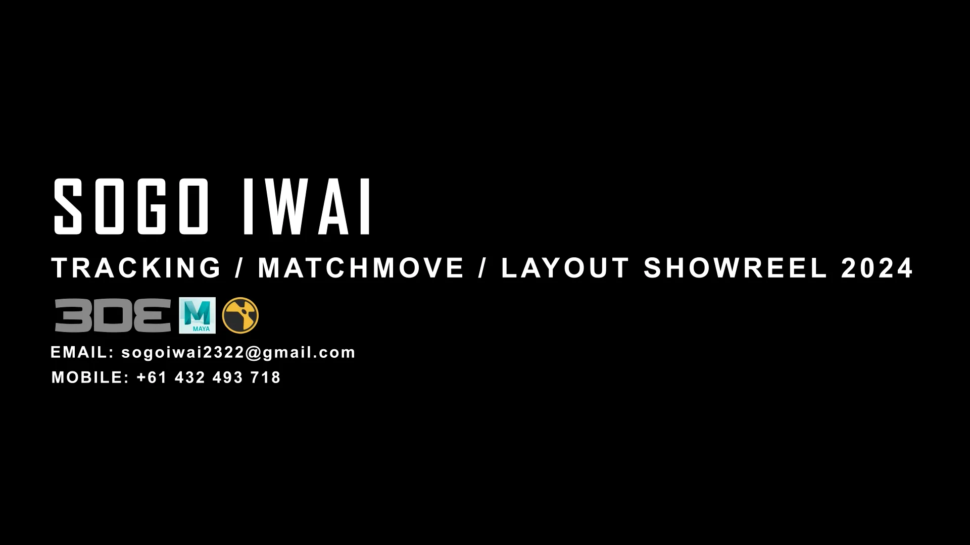 Sogo Iwai Tracking / Matchmove / Layout Reel on Vimeo