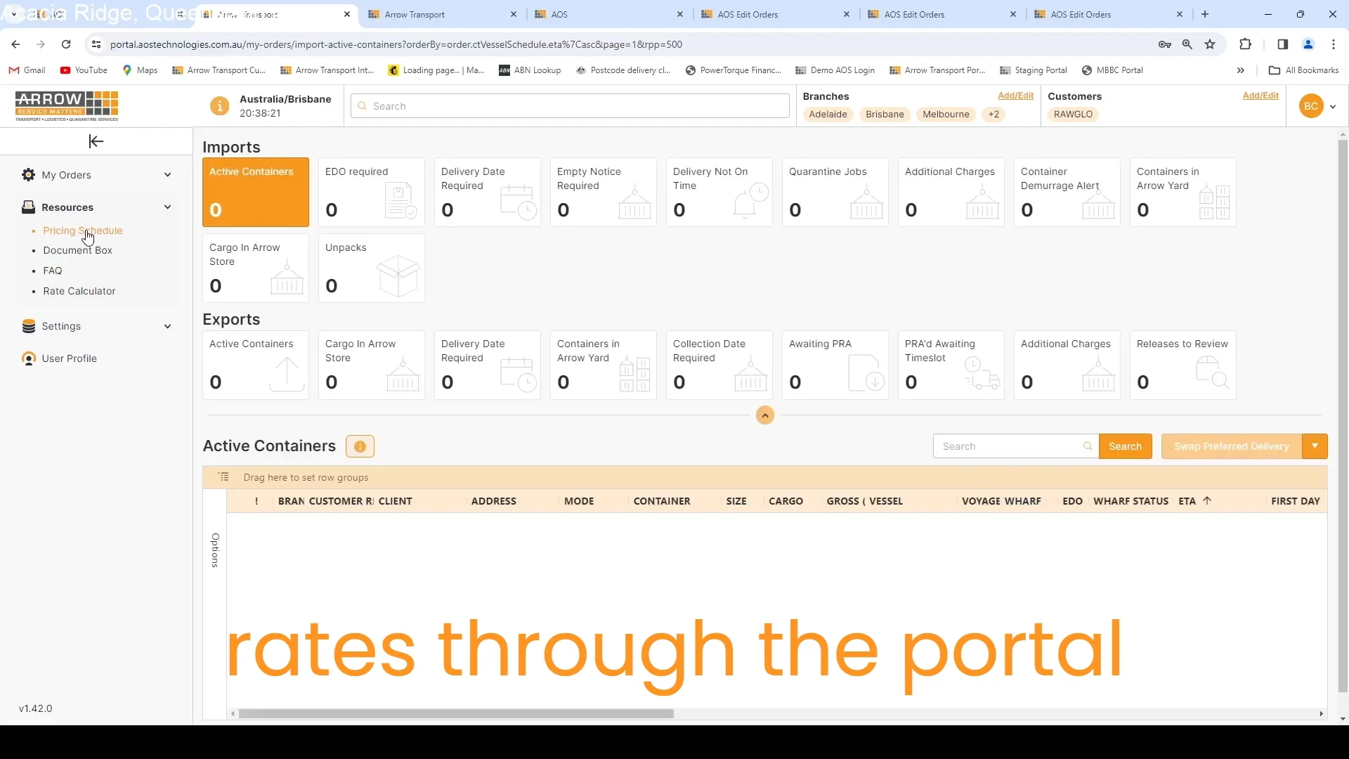 How to use the AOS Pricing Schedule & Rate Calculator